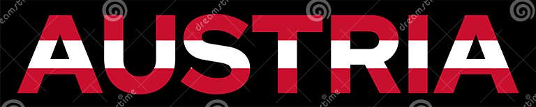 Austria Text in Flag Style in Vector Stock Vector - Illustration of ...