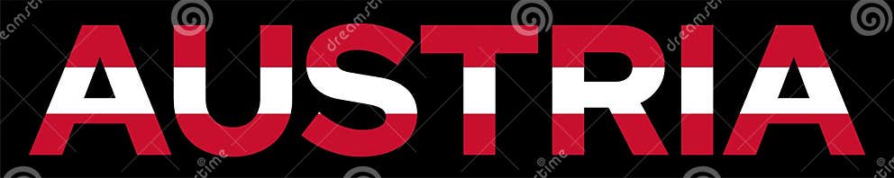 Austria Text in Flag Style in Vector Stock Vector - Illustration of ...