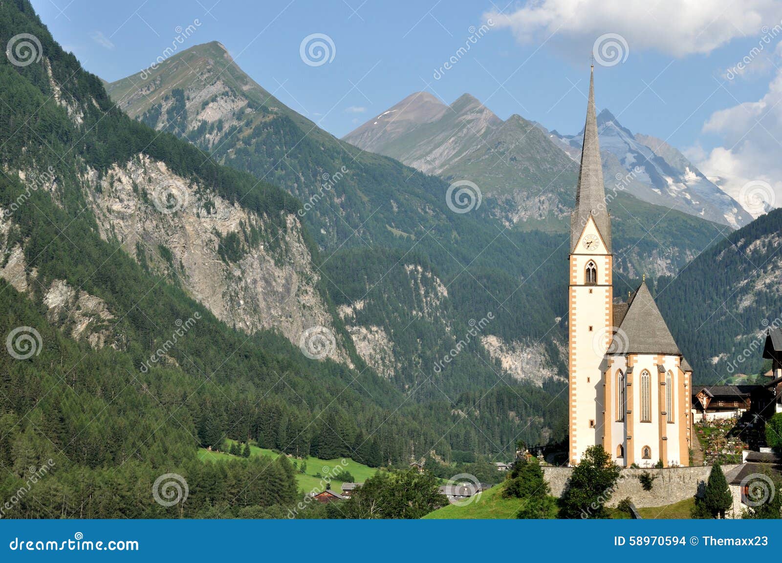 Austria Typical Alpine Church Stock Photo - Image of tower, cold: 58970594