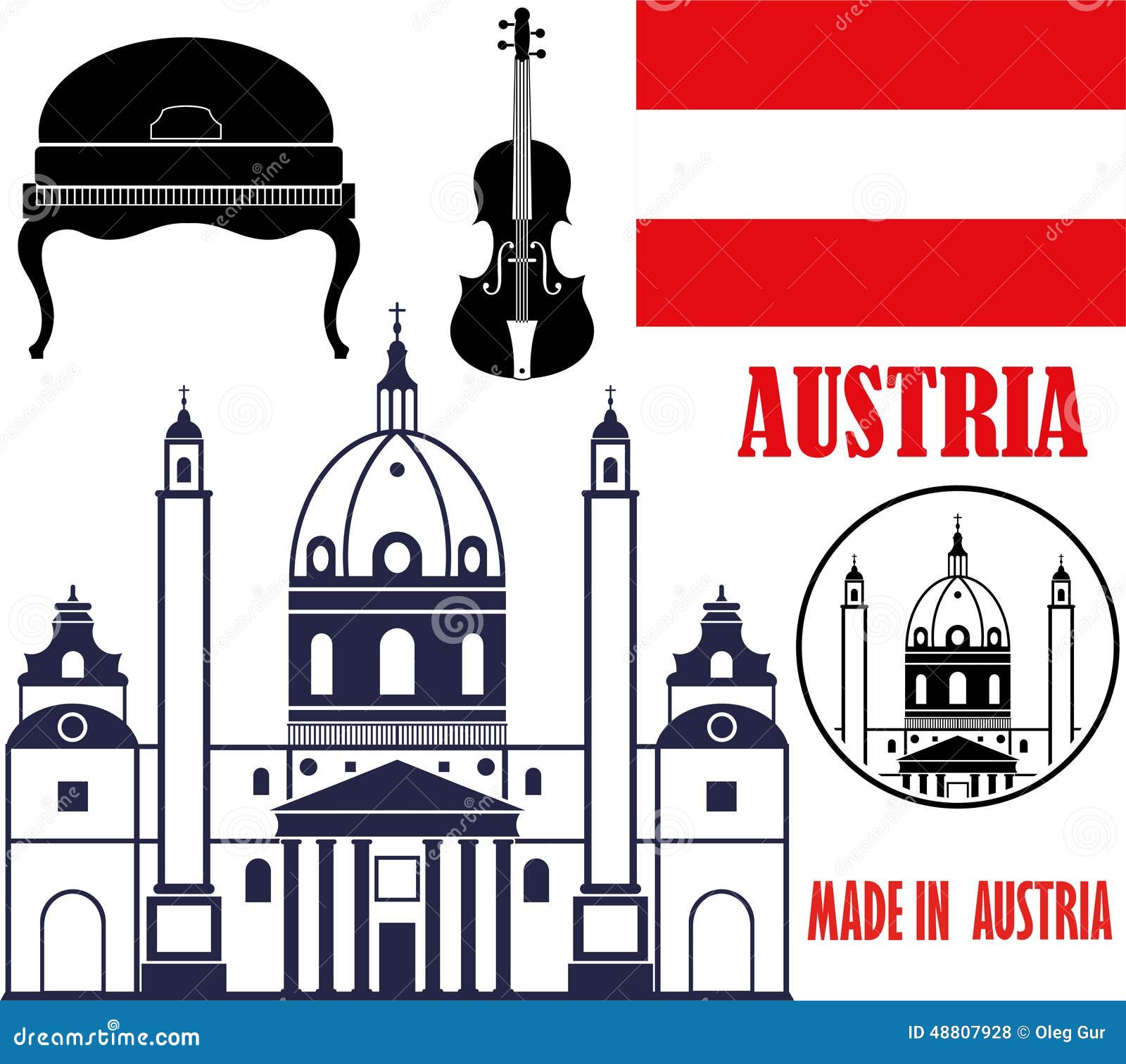 Austria stock vector. Illustration of symbol, sign, isolated - 48807928