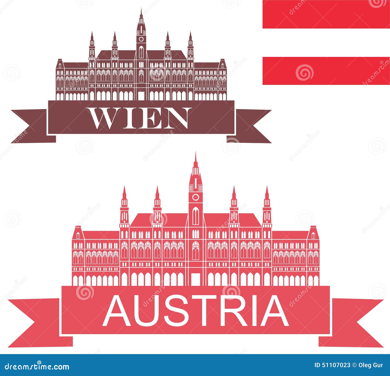 Austria stock vector. Illustration of dusk, traditional - 51107023