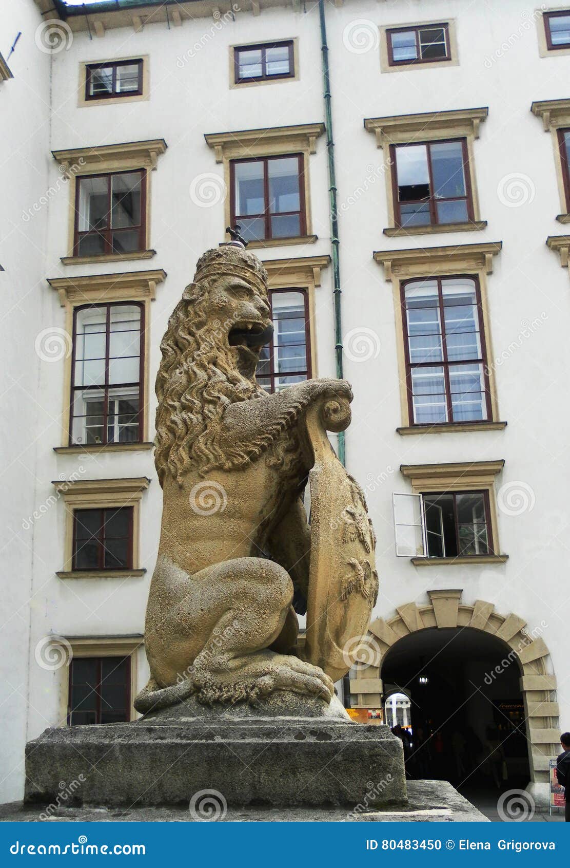 Austria Vienna. Attraction. a Lion Stock Photo - Image of cloudy, lion ...
