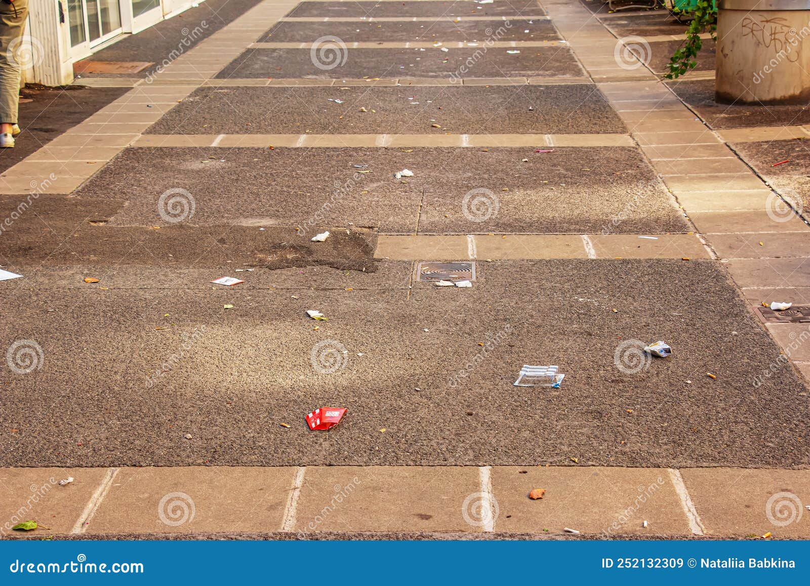 City Street Full of Garbage and Old Paper Editorial Stock Image - Image ...