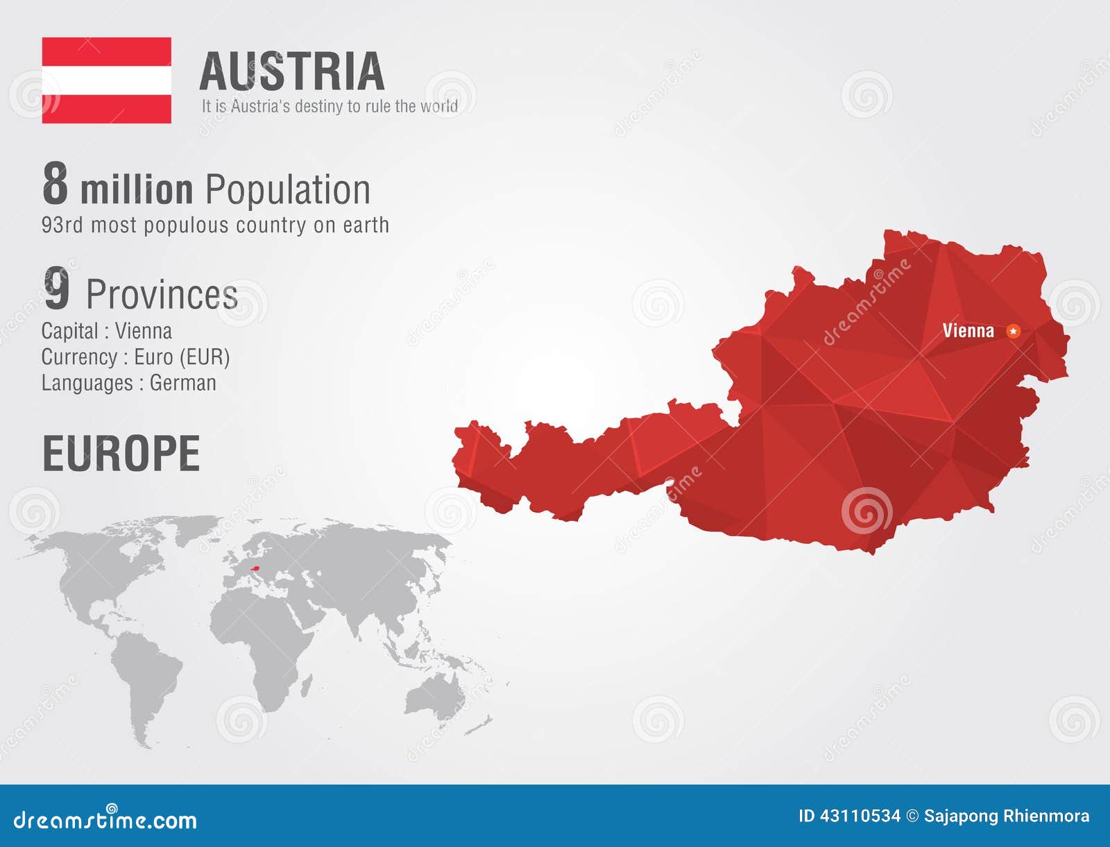 world map austria