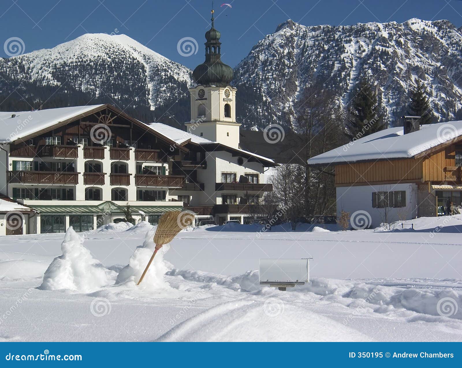 Austrian Alps stock image. Image of austria, schnee, hotel - 350195