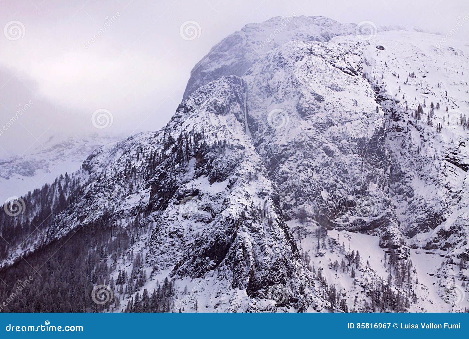 Austrian Alps at Dusk in Winter Stock Image - Image of background ...