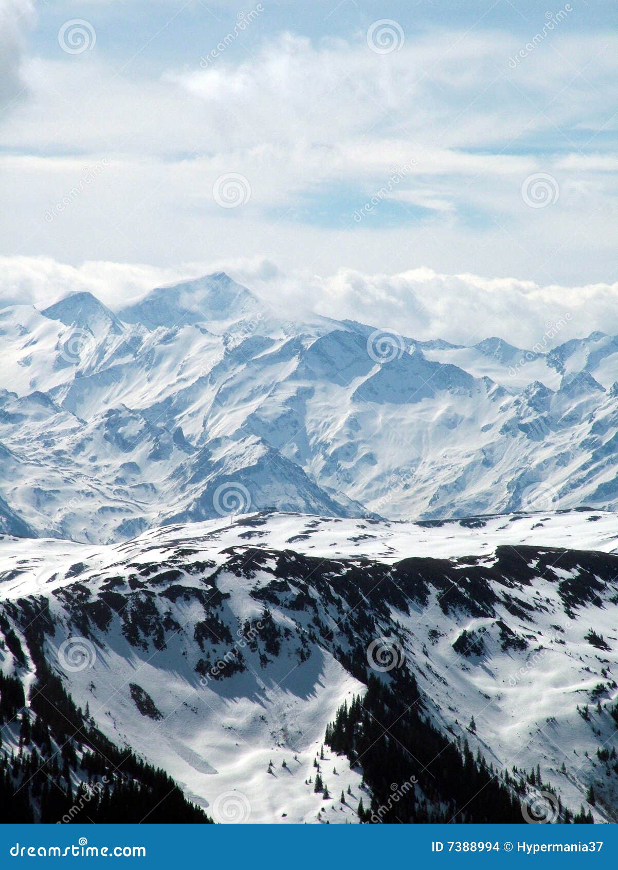 Austrian Alps Mountains Scenic Stock Photo - Image of distant, recedes ...