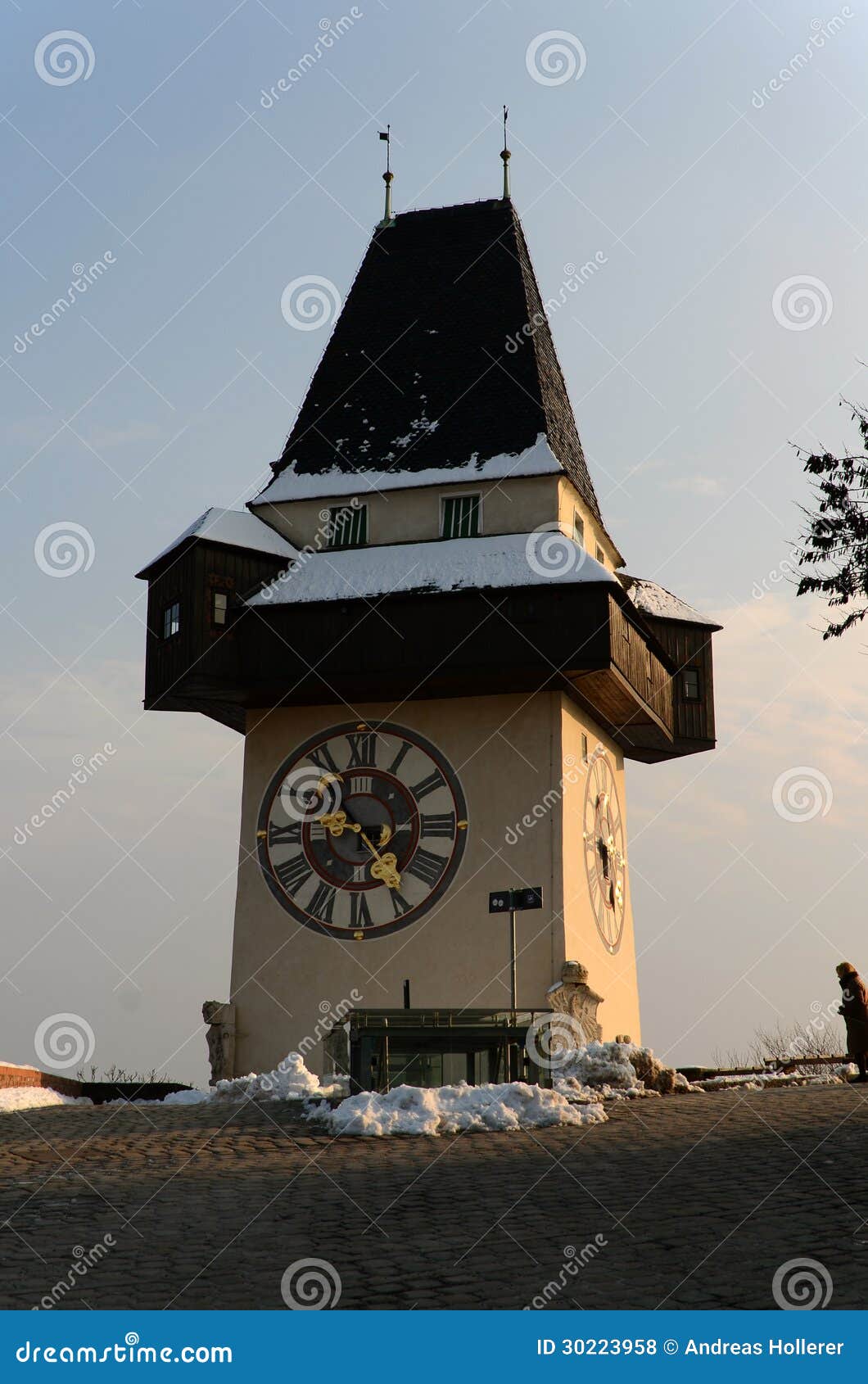Clock tower stock photo. Image of austria, travel, winter - 30223958