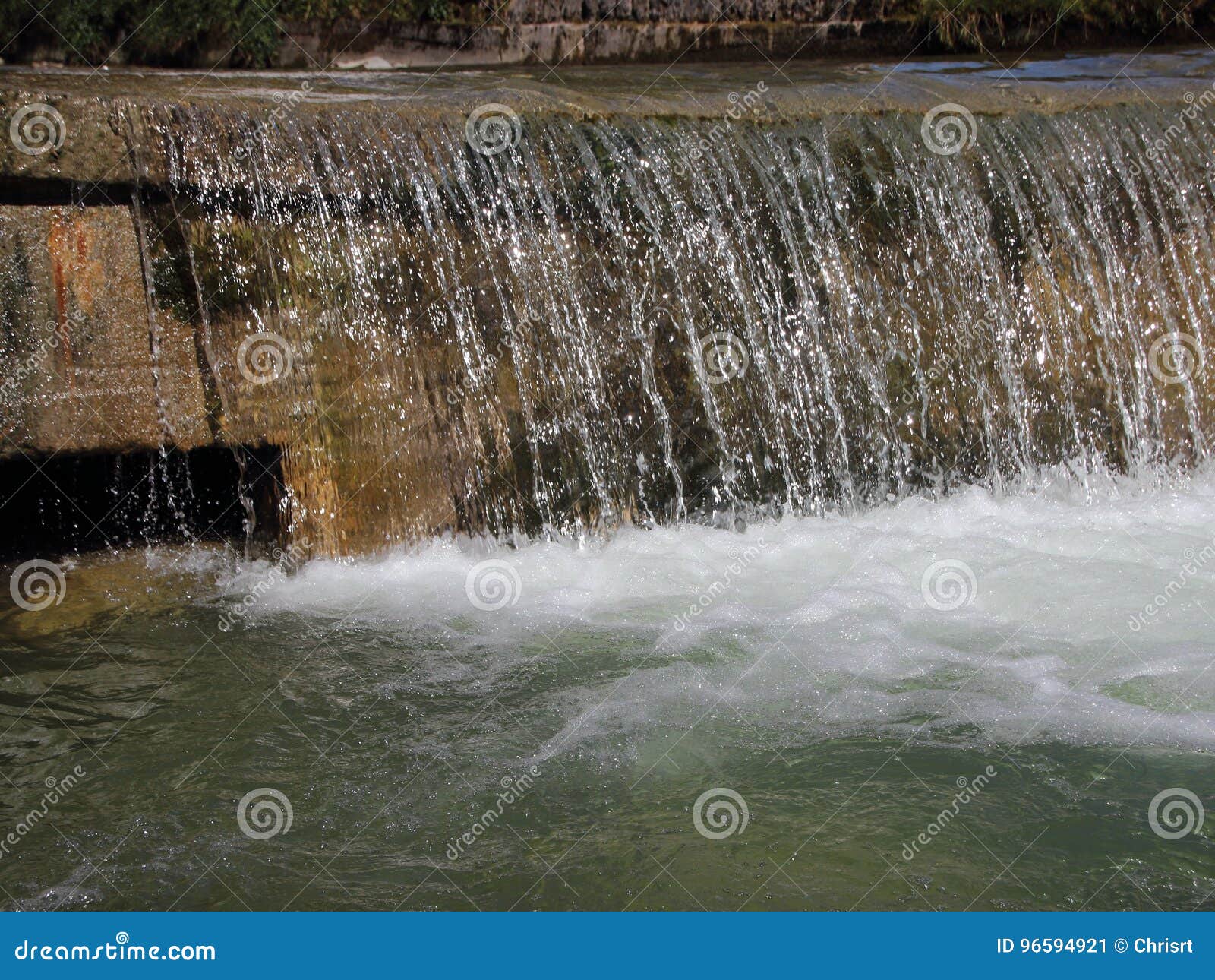 Drain Canal Behind The Dam Drains Excess Water From The Lake - Drainage ...