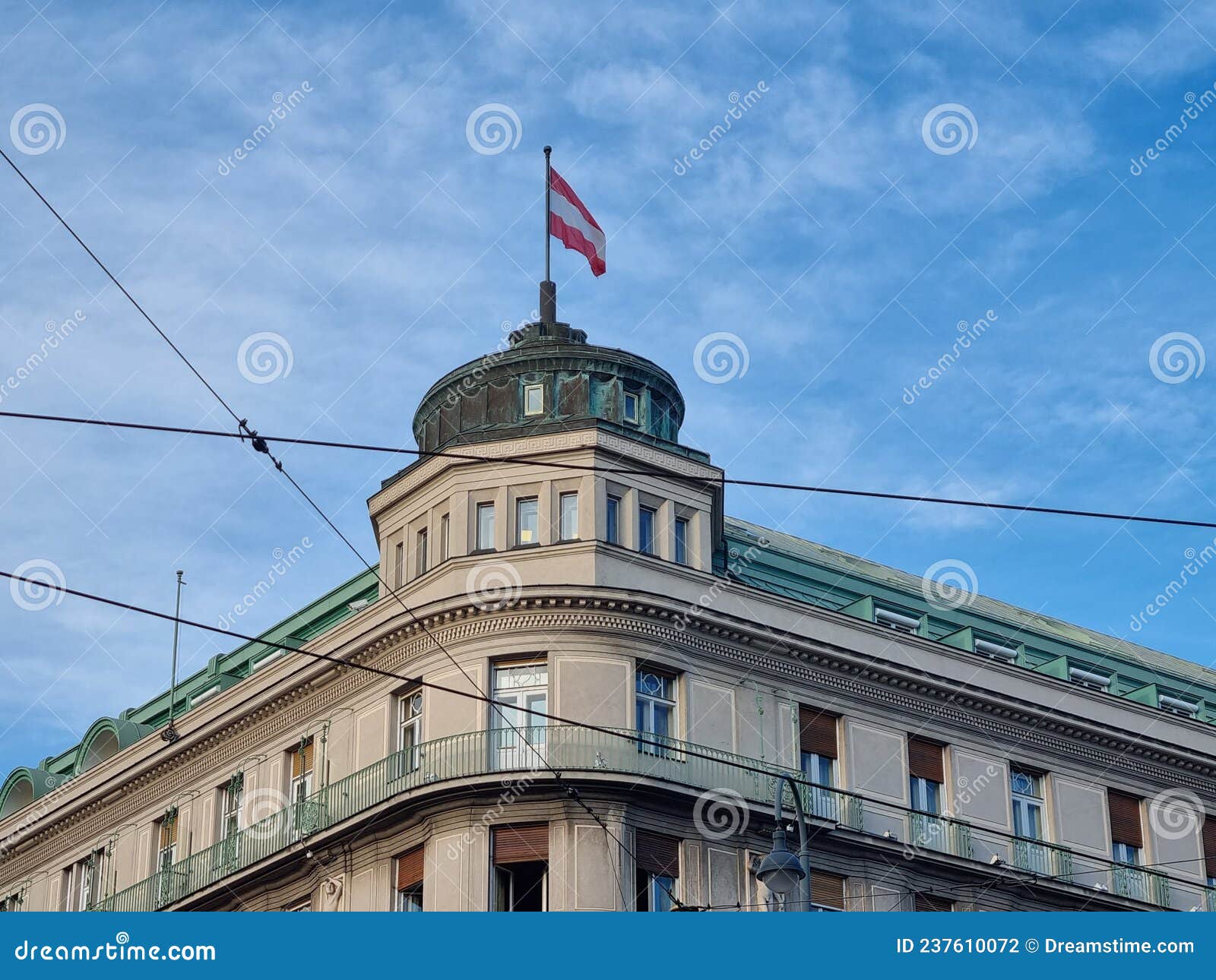 Austrian Flag in the Heart of Vienna Stock Photo - Image of tower ...