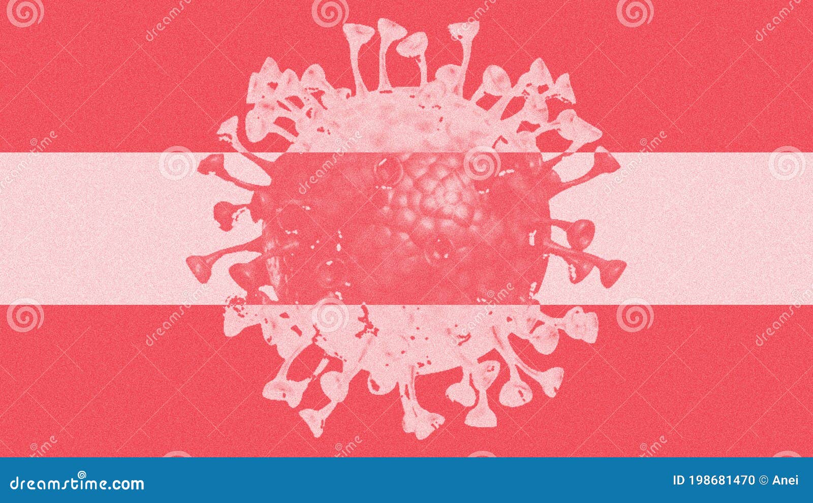 Austrian Flag with an Image of the Covid-19 Virus in the Flags Colors ...