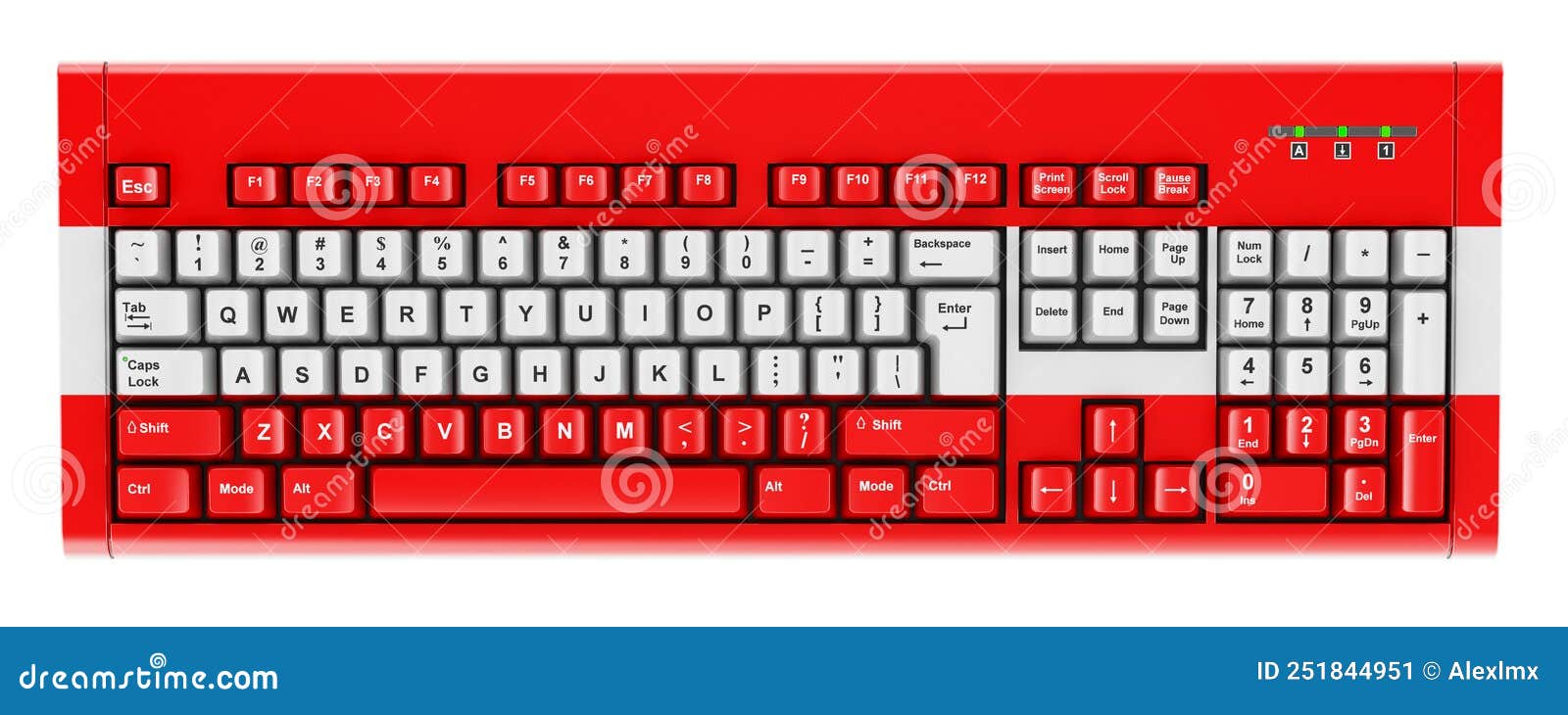 Austrian Flag Painted on Computer Keyboard. 3D Rendering Stock ...