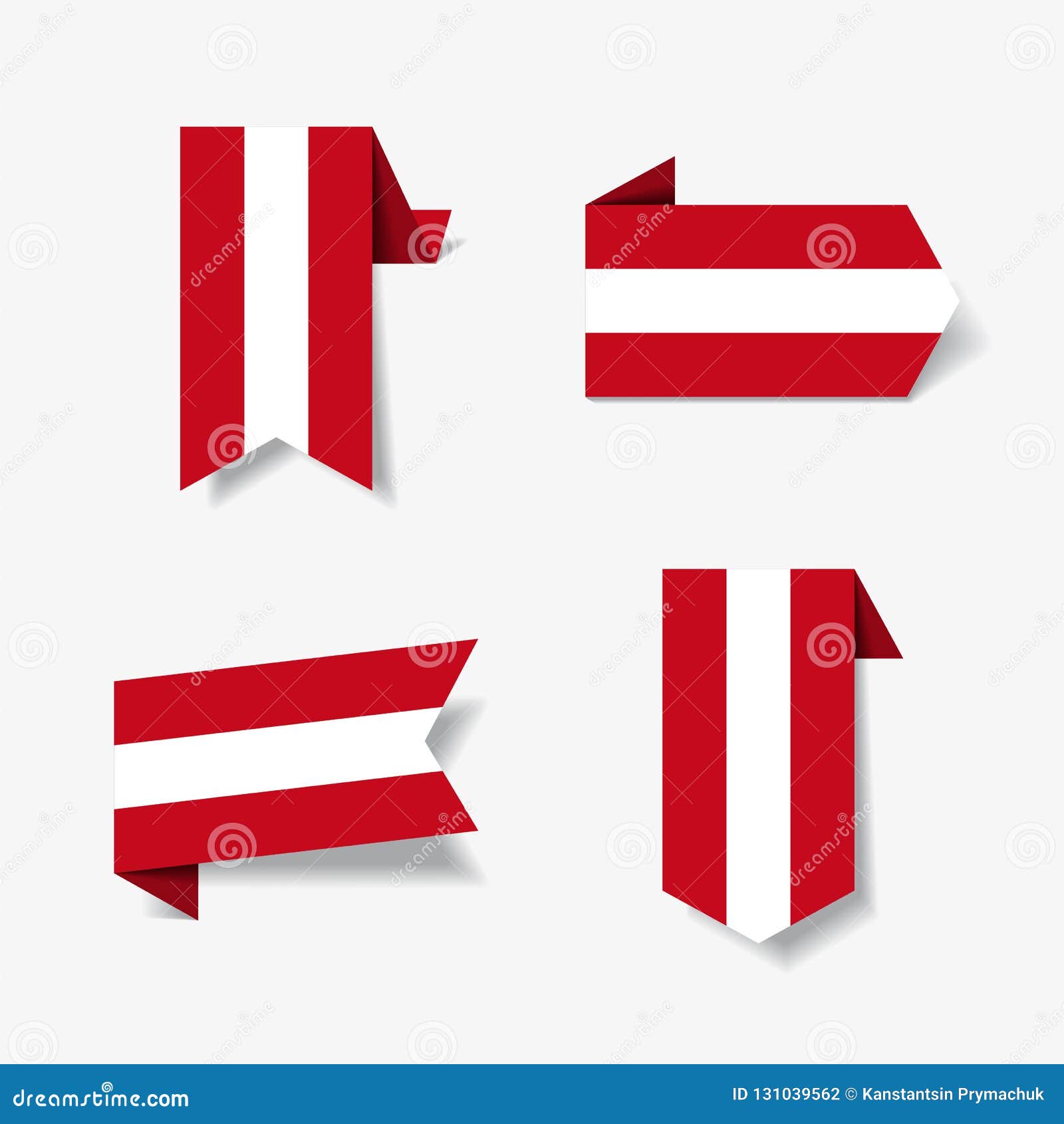 Austrian Flag Stickers and Labels. Vector Illustration. Stock Vector ...