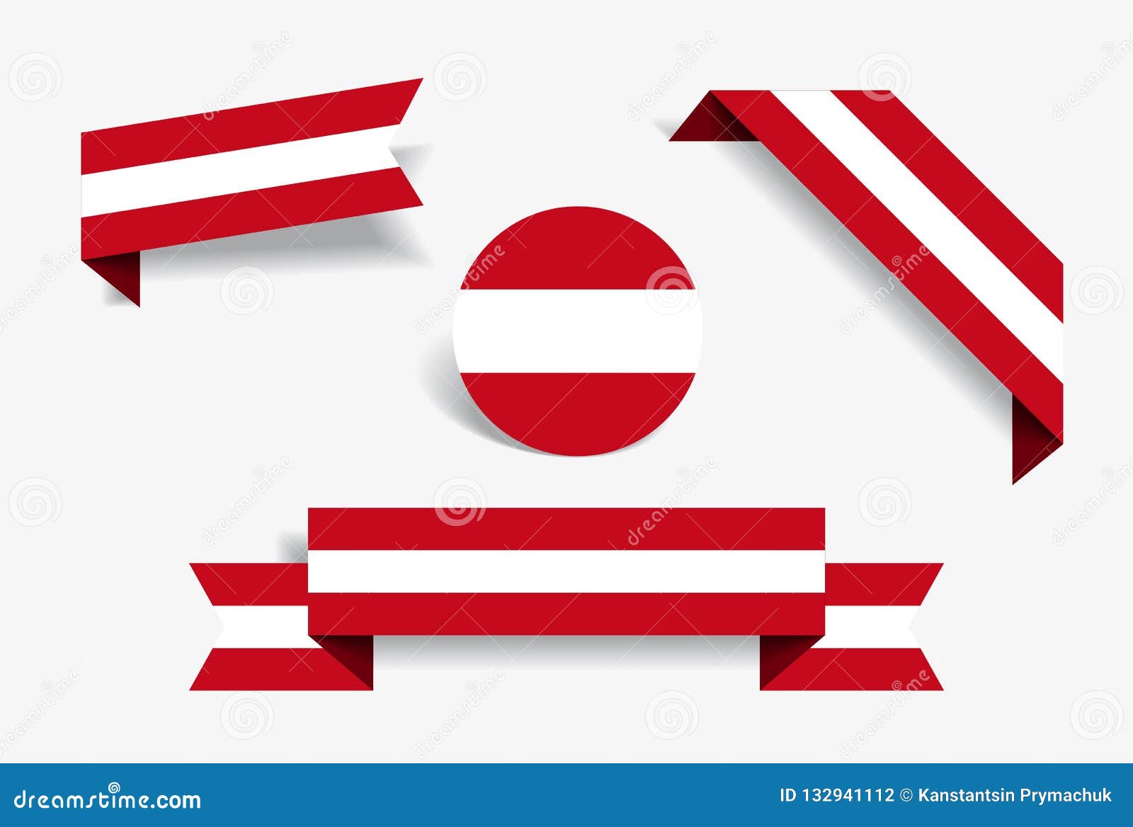 Austrian Flag Stickers and Labels. Vector Illustration. Stock Vector ...