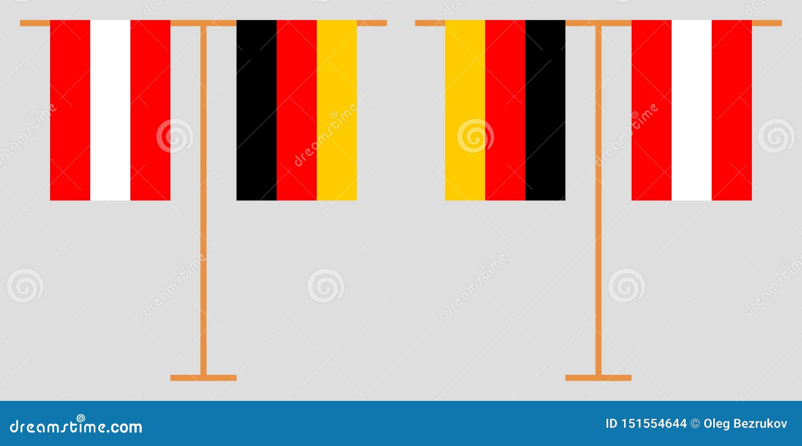 The Austrian and German Vertical Flags Stock Vector - Illustration of ...