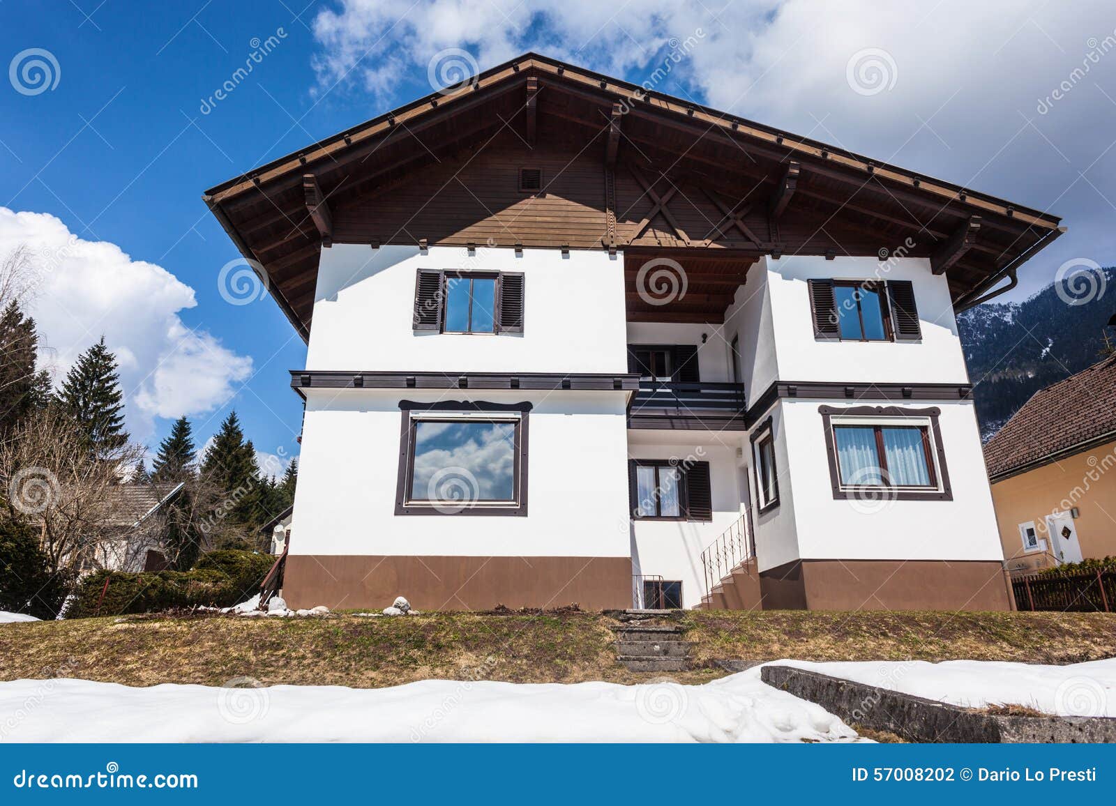 Austrian house in spring stock photo. Image of green - 57008202