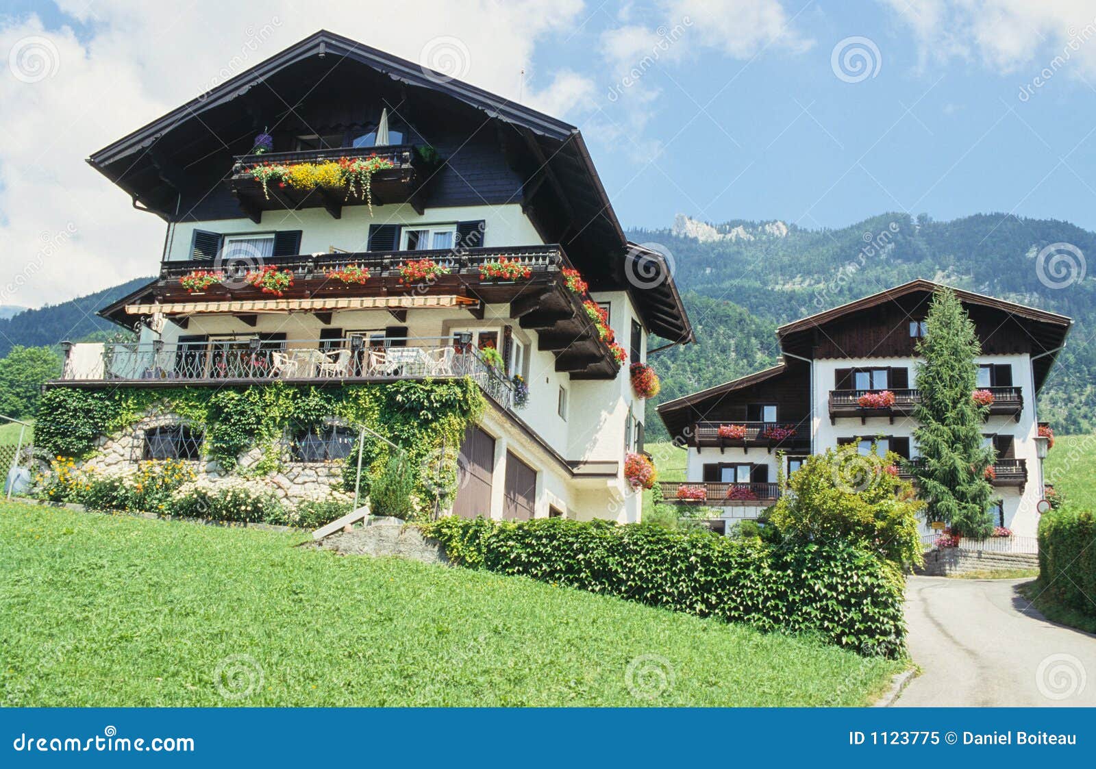 Austrian houses stock image. Image of austrian, flower - 1123775