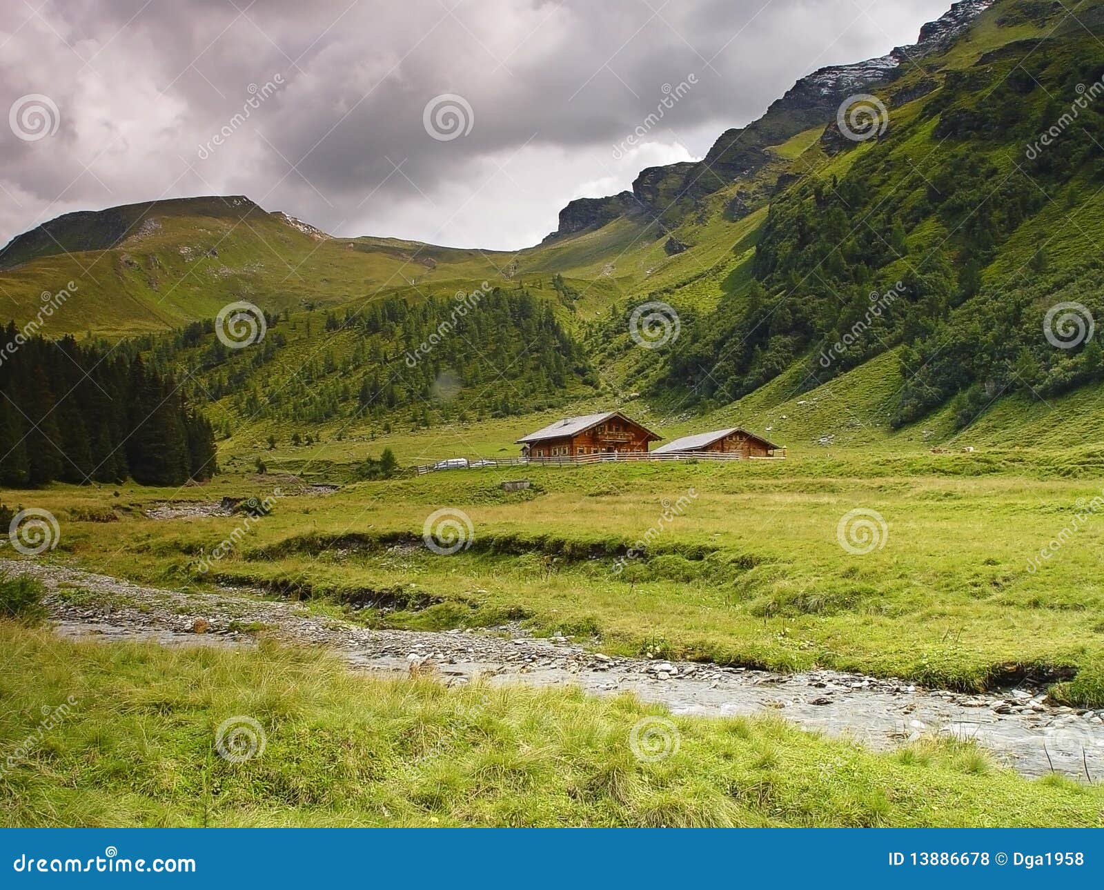 An Austrian landscape stock photo. Image of green, meadow - 13886678