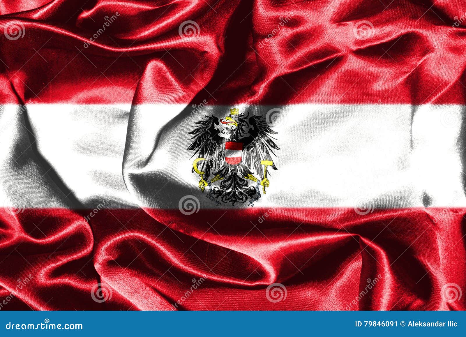 Austrian National Flag with Coat of Arms Stock Illustration ...