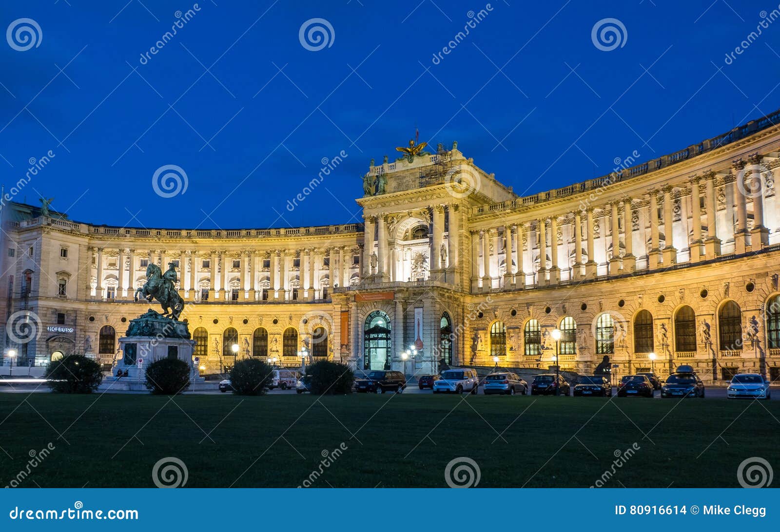 Austrian National Library at Night Editorial Stock Image - Image of ...