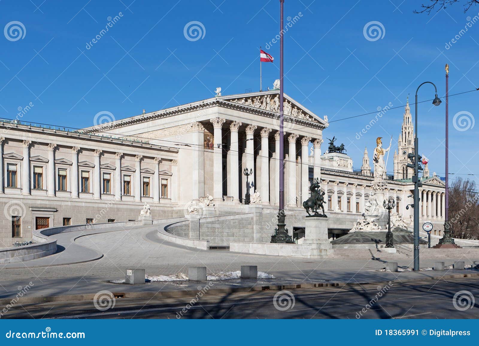 Austrian Parliament Building Stock Image - Image of austria, landmark ...