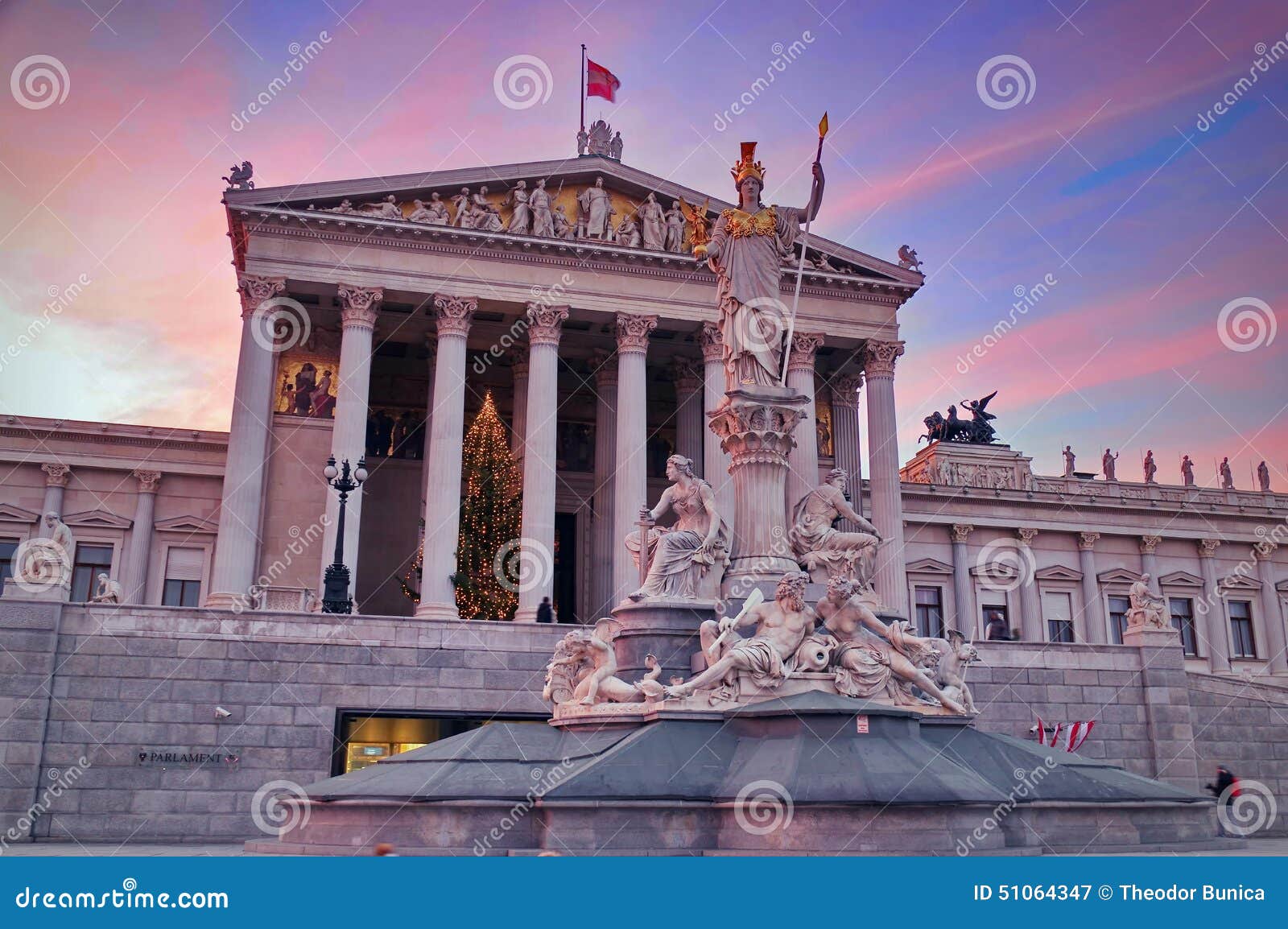 Austrian Parliament Building and Statue of Athena in the Spectacular ... Austrian Parliament Building and Statue of Athena in the Spectacular ...