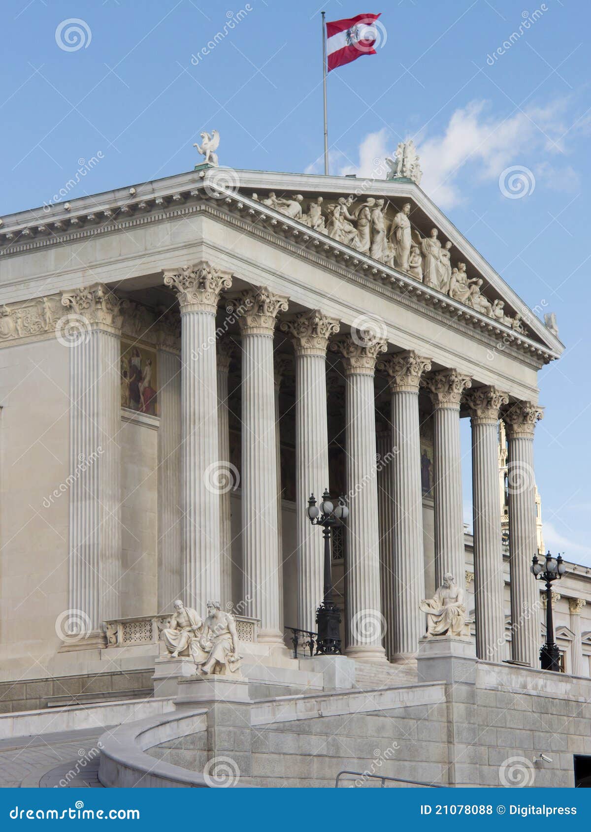 Austrian Parliament in Vienna Stock Photo - Image of capital, ring ...