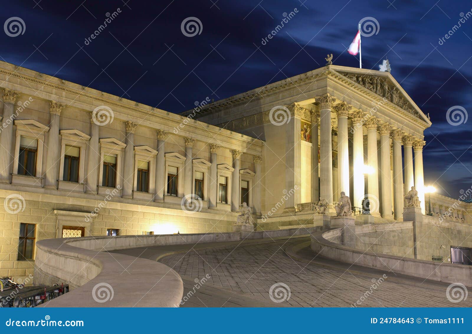 Austrian Parliament in Vienna at Night Stock Image - Image of austria ...