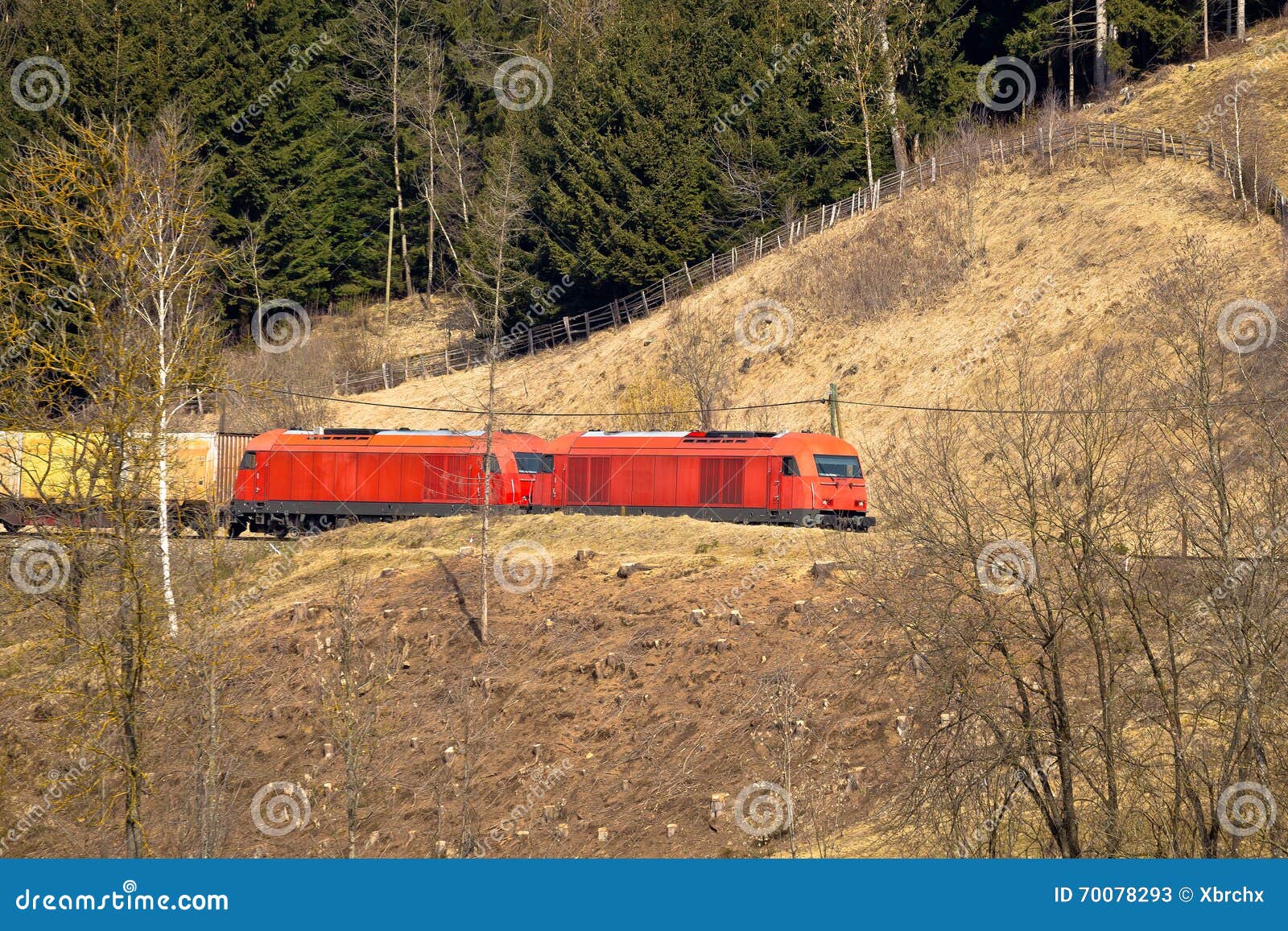 Austrian Railways OBB Train in Nature Stock Image - Image of building ...