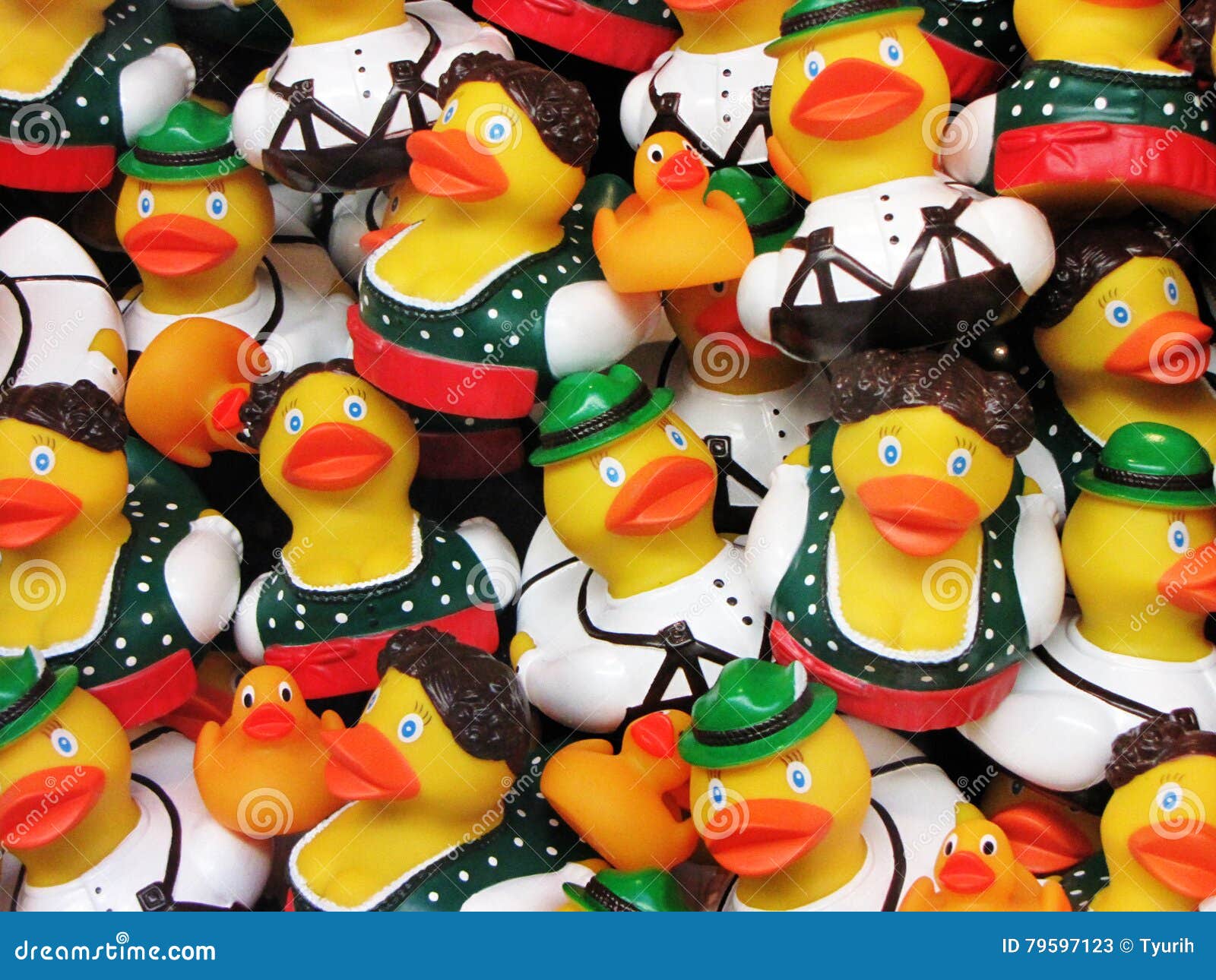 Austrian Rubber Ducks stock image. Image of dressed, duck - 79597123