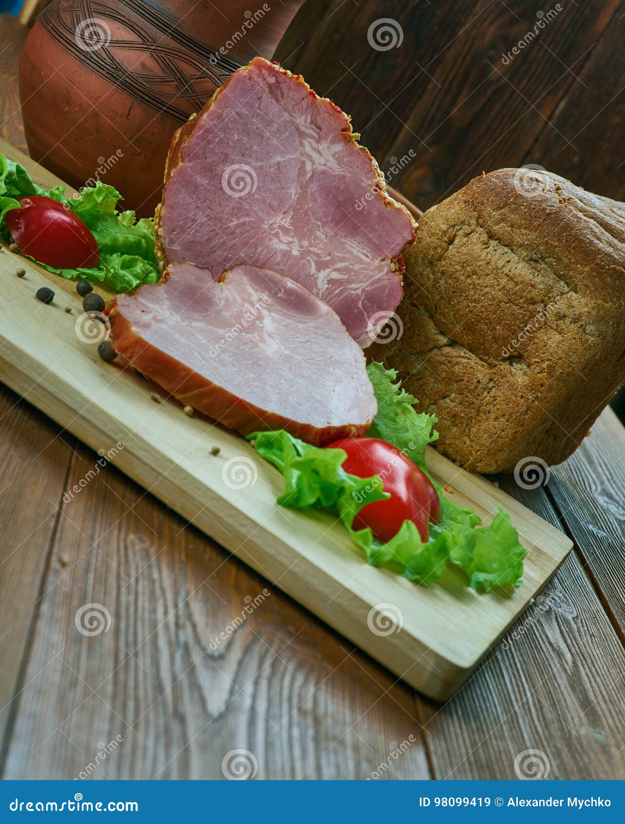 Austrian Selchfleisch stock image. Image of slice, vegetable - 98099419