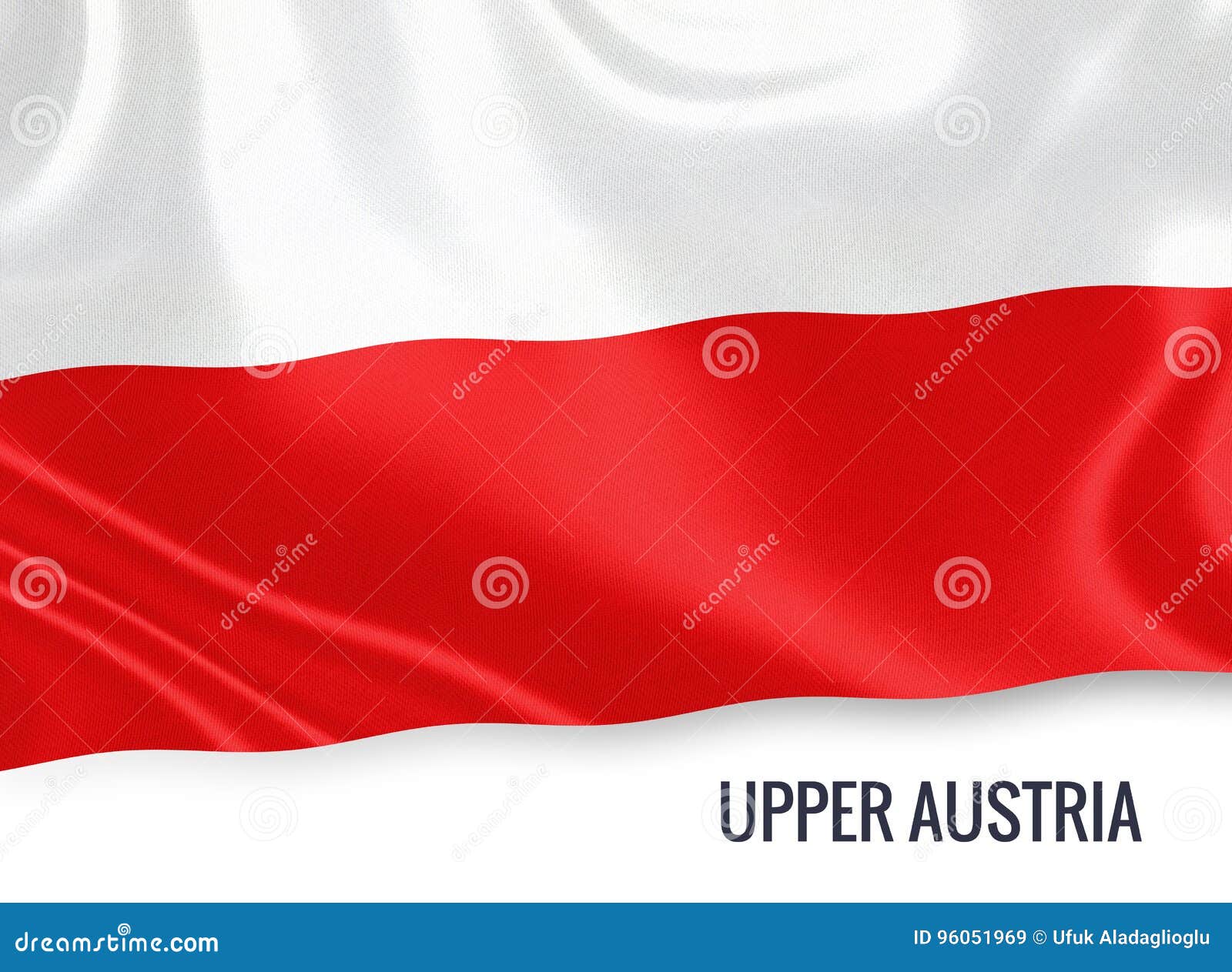 Austrian State Upper Austria Flag. Stock Illustration - Illustration of ...