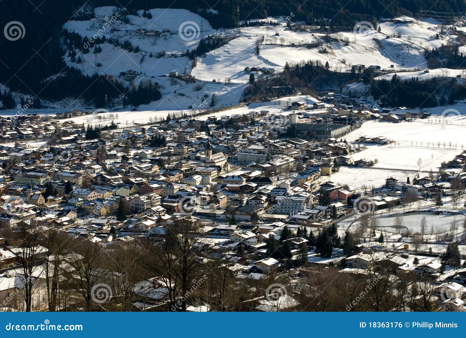 An Austrian Winter Scene stock photo. Image of alps, european - 18363176