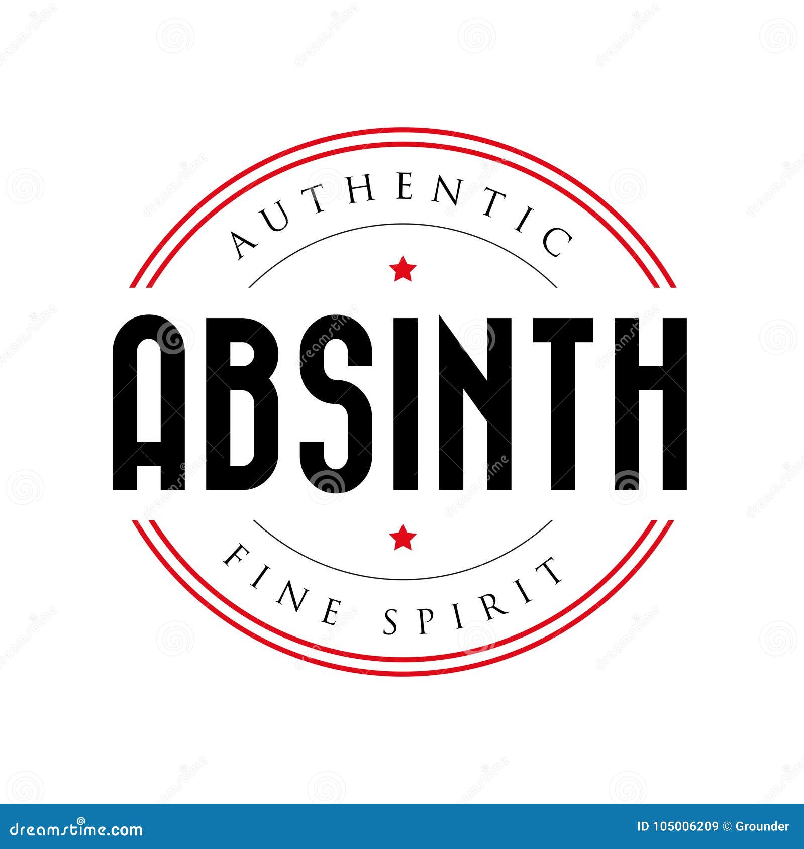 Authentic Absinth Vintage Stamp Logo Stock Vector - Illustration of ...
