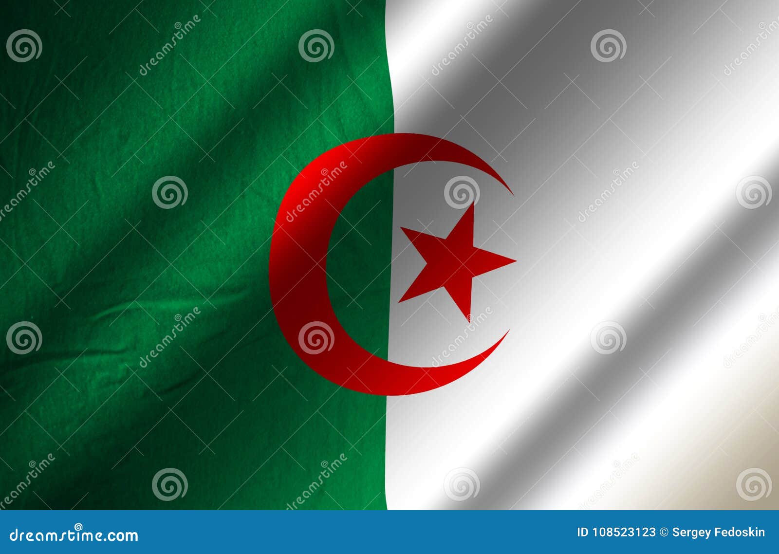 Authentic Algeria flag stock illustration. Illustration of democracy ...