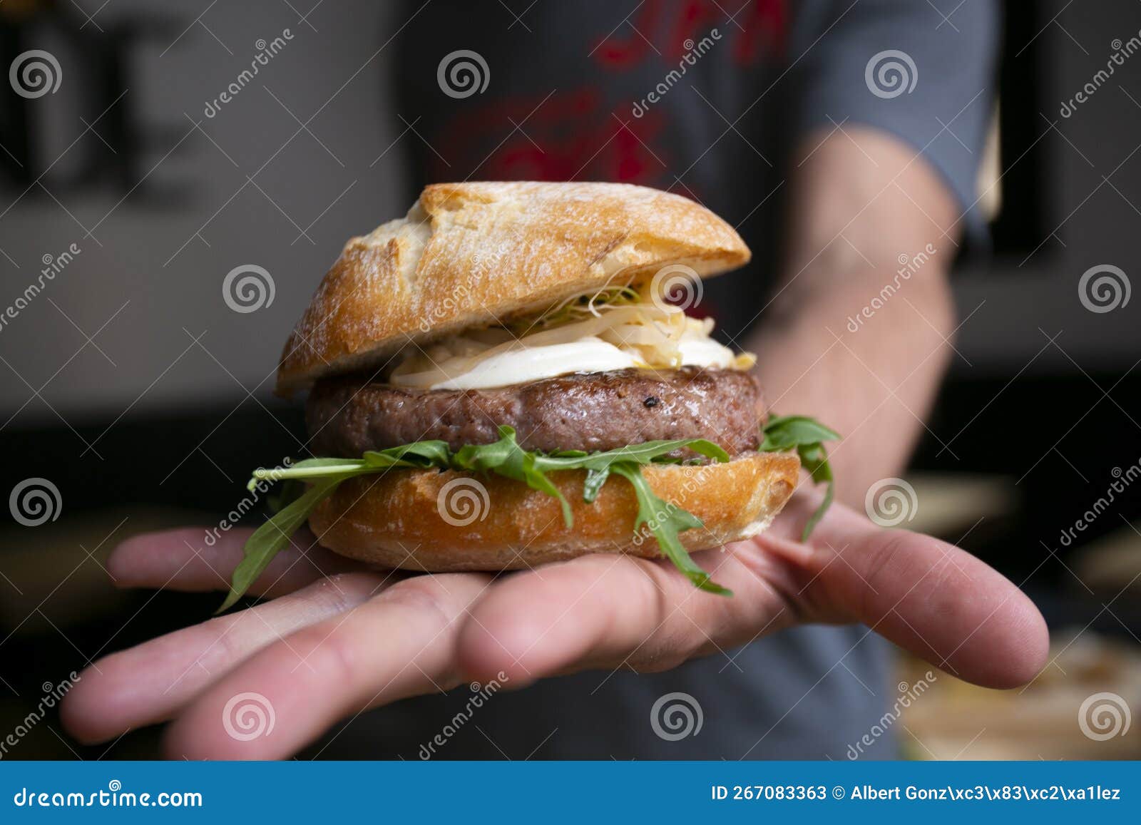 Authentic American Burger with Mayonnaise Stock Image - Image of daddy ...