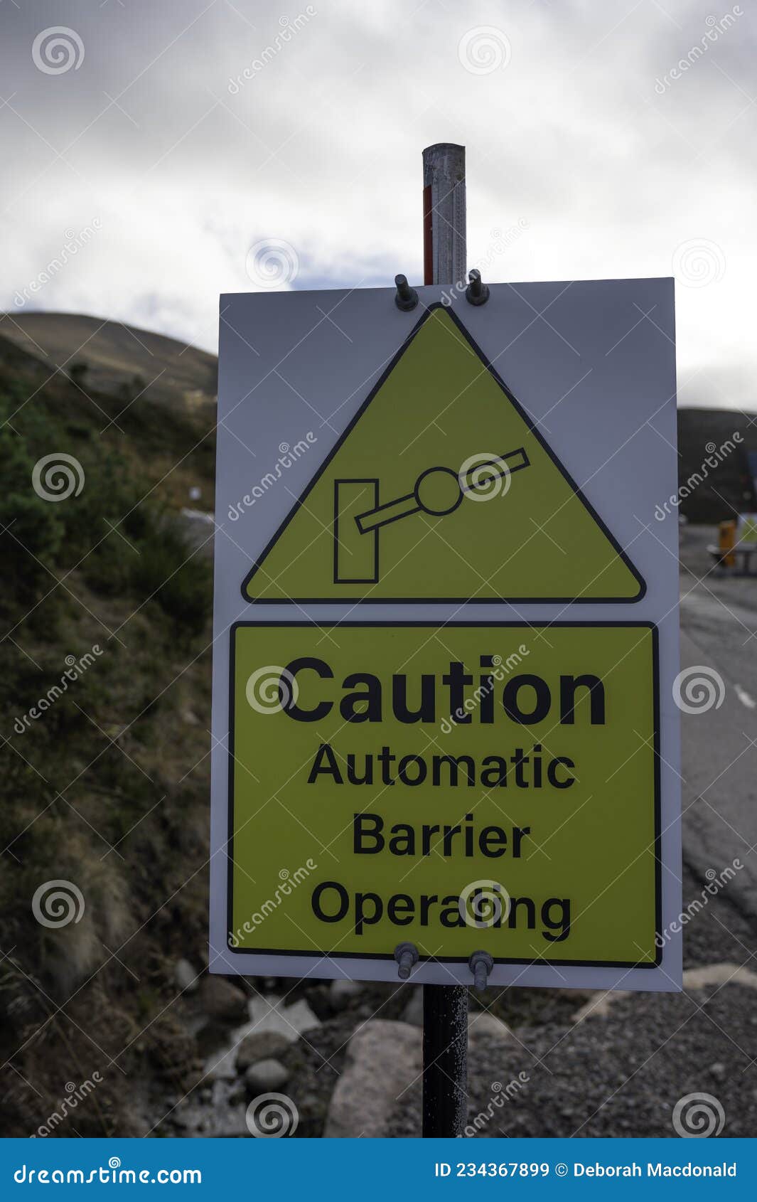 Authentic Automatic Barrier Sign Editorial Stock Image - Image of ...