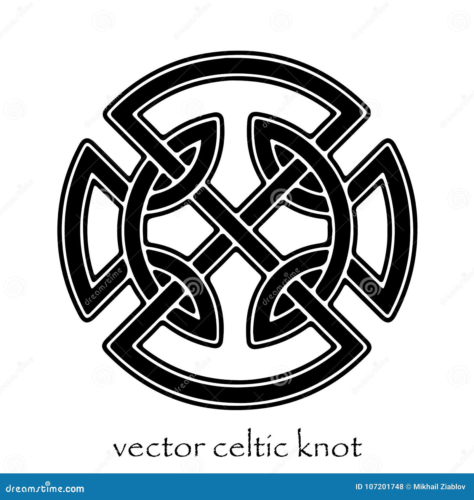 Authentic Black-white Vector Celtic Knot. Stock Vector - Illustration ...