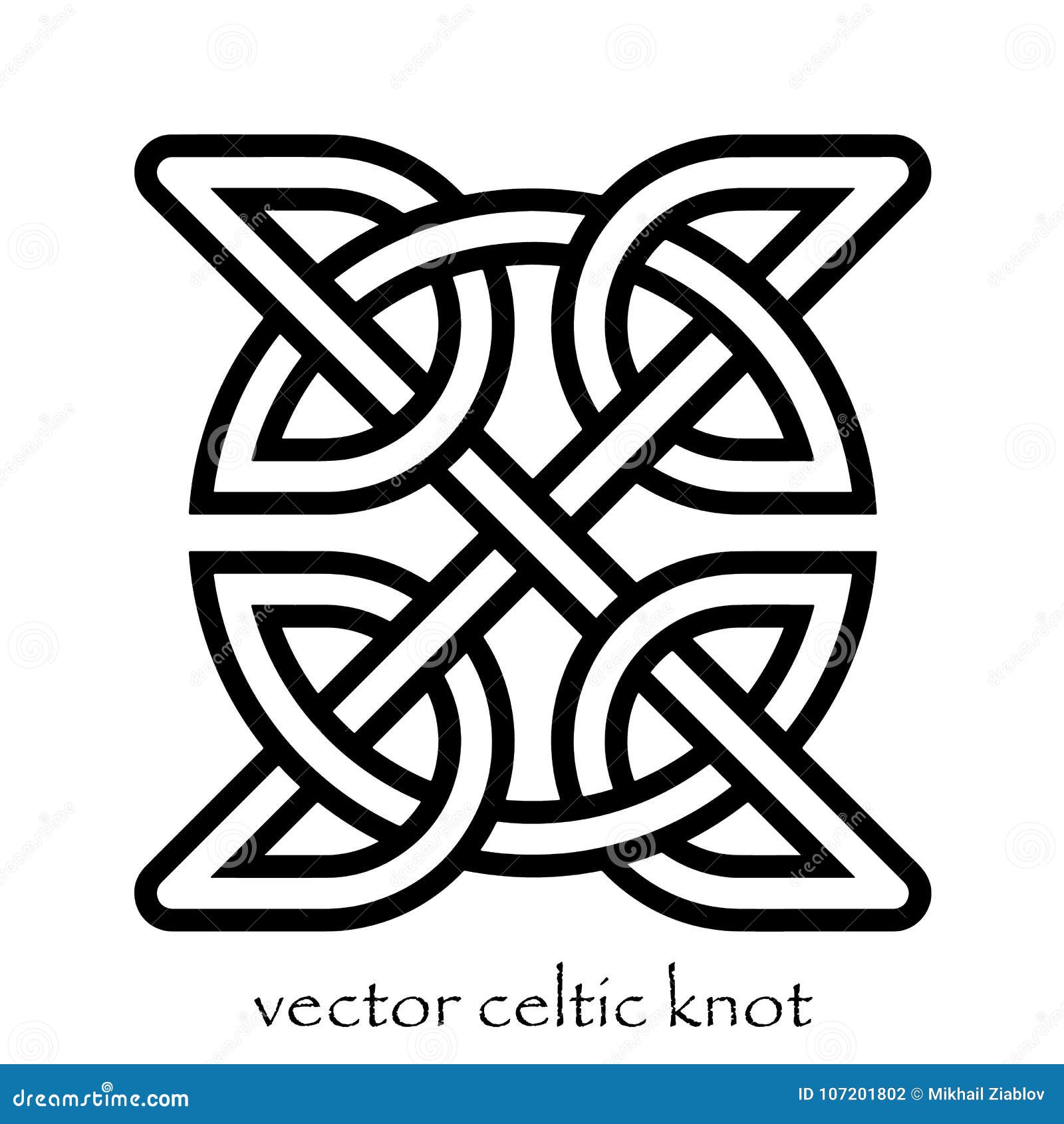 Authentic Black-white Vector Celtic Knot. | CartoonDealer.com #107201827