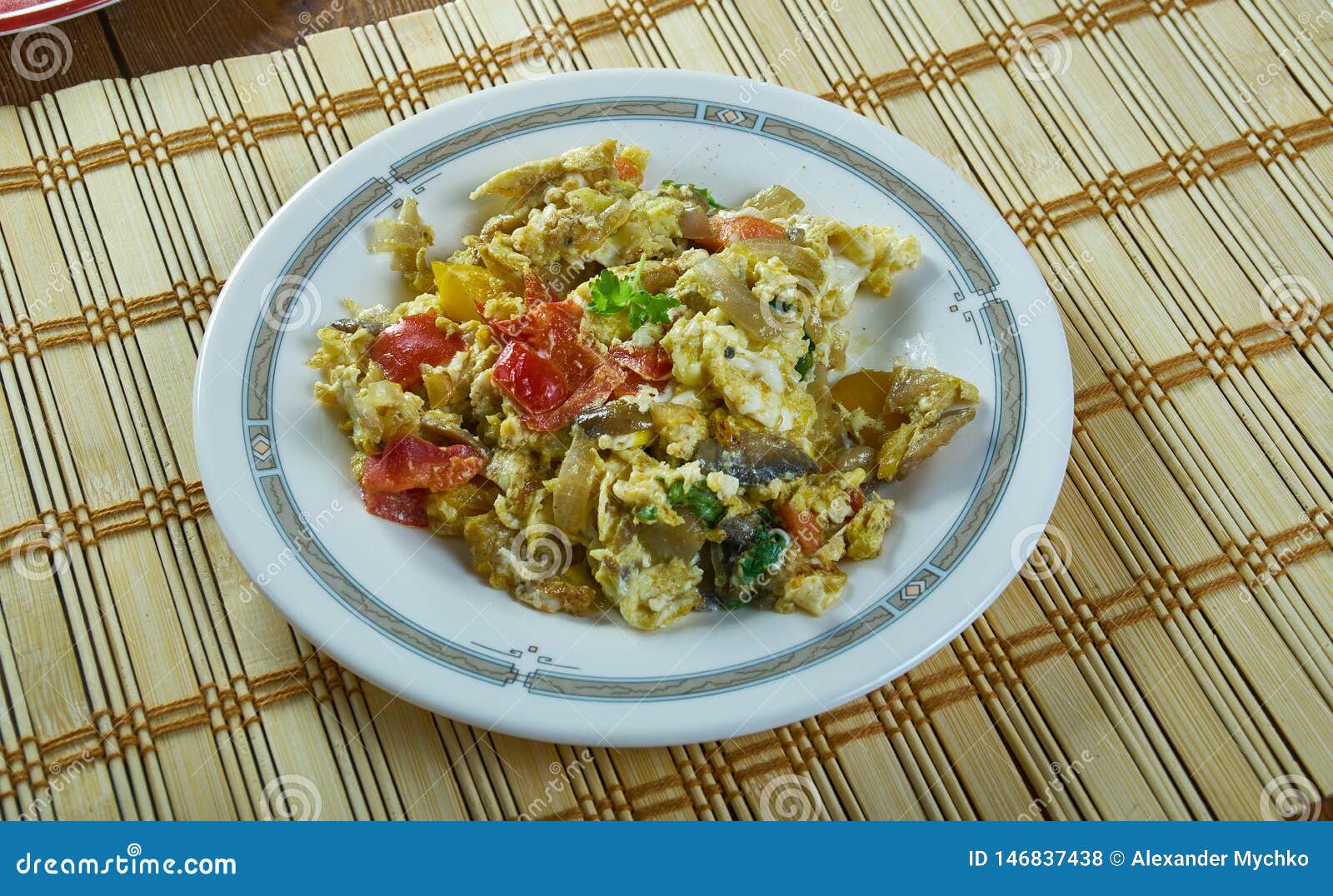 Authentic Bulgarian Mish Mash Stock Photo - Image of pepper, omlet ...