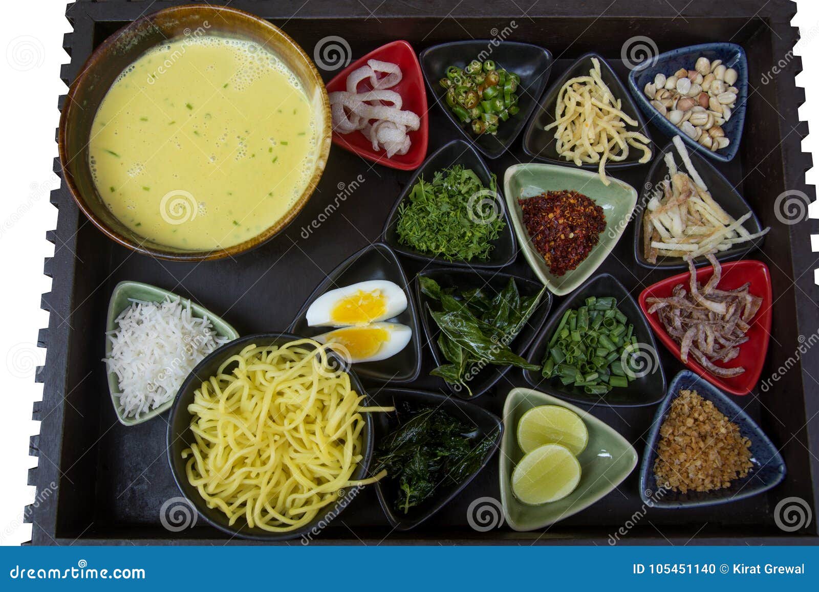 Authentic Burmese Khow Suey Stock Photo - Image of culinary, garnish ...