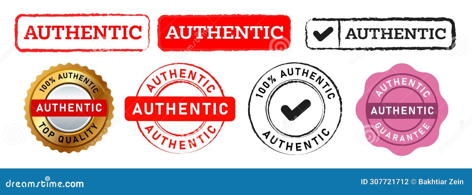 Authentic Circle and Rectangle Rubber Stamp Emblem Seal Label Sticker ...