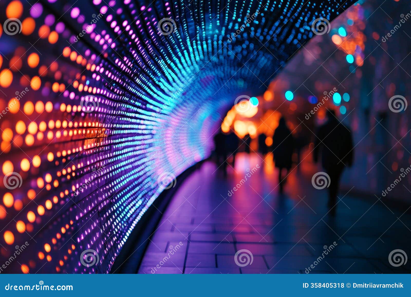 Authentic Concave LED Display Suitable for a Wall or Platform. Modern ...