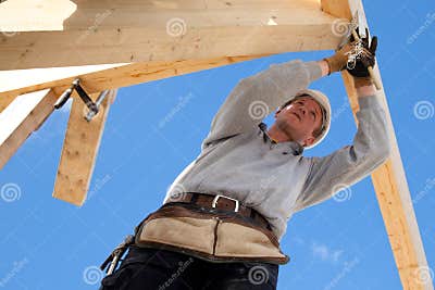 Authentic Construction Worker Stock Image - Image of house, industry ...