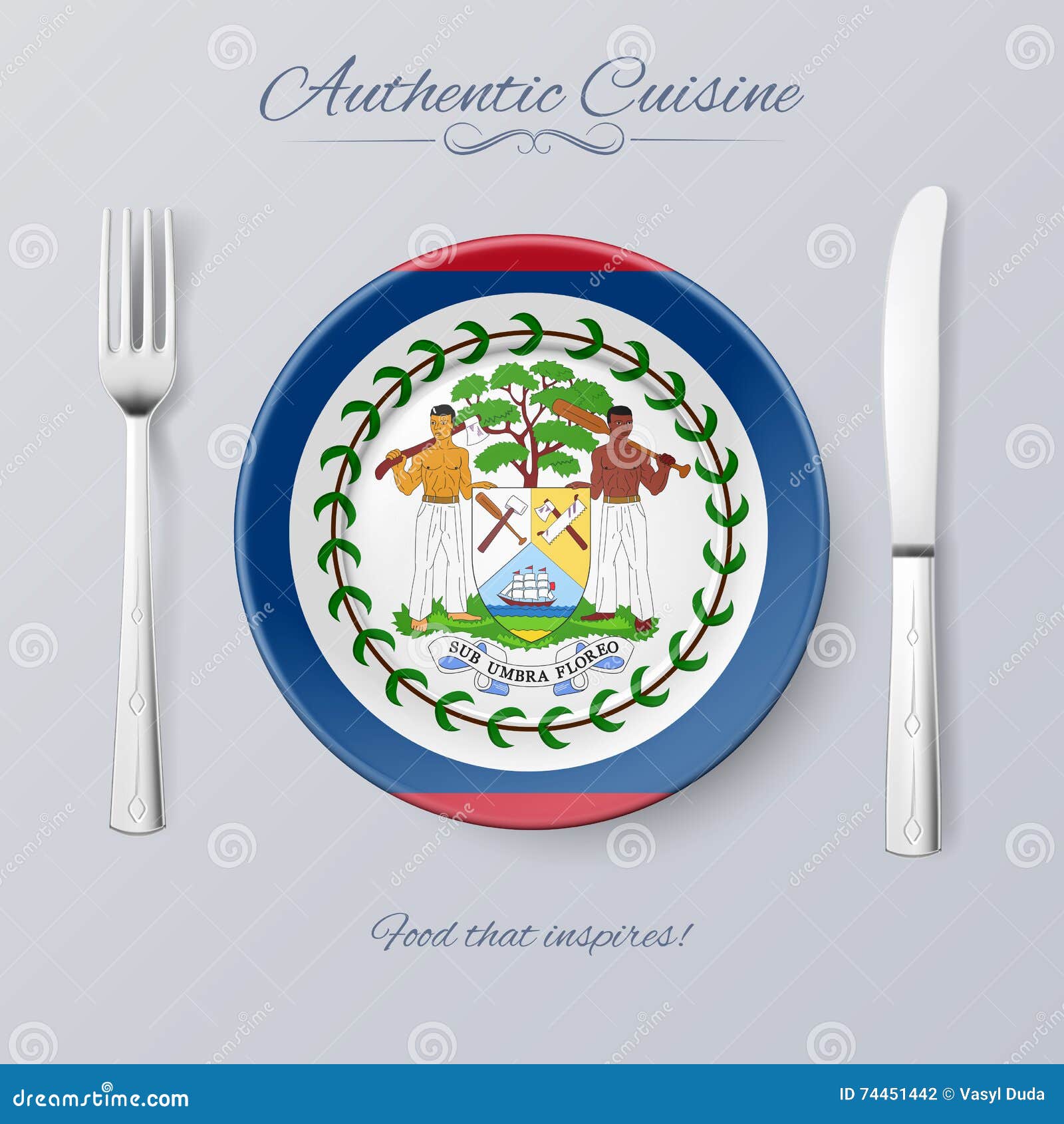 Authentic Cuisine stock vector. Illustration of belizean - 74451442