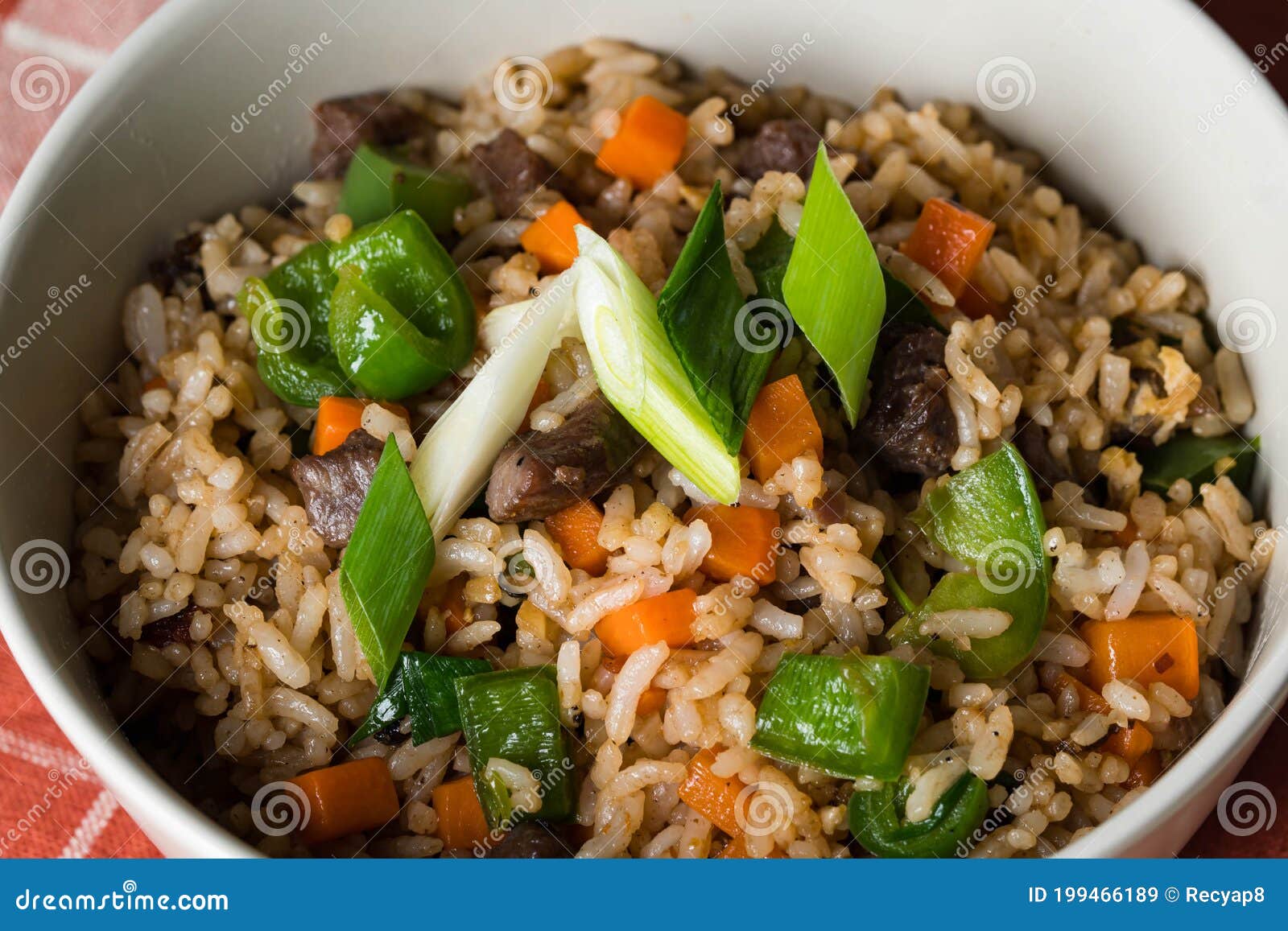 Japanese Fried Rice with Steak Bits Stock Image - Image of asia ...