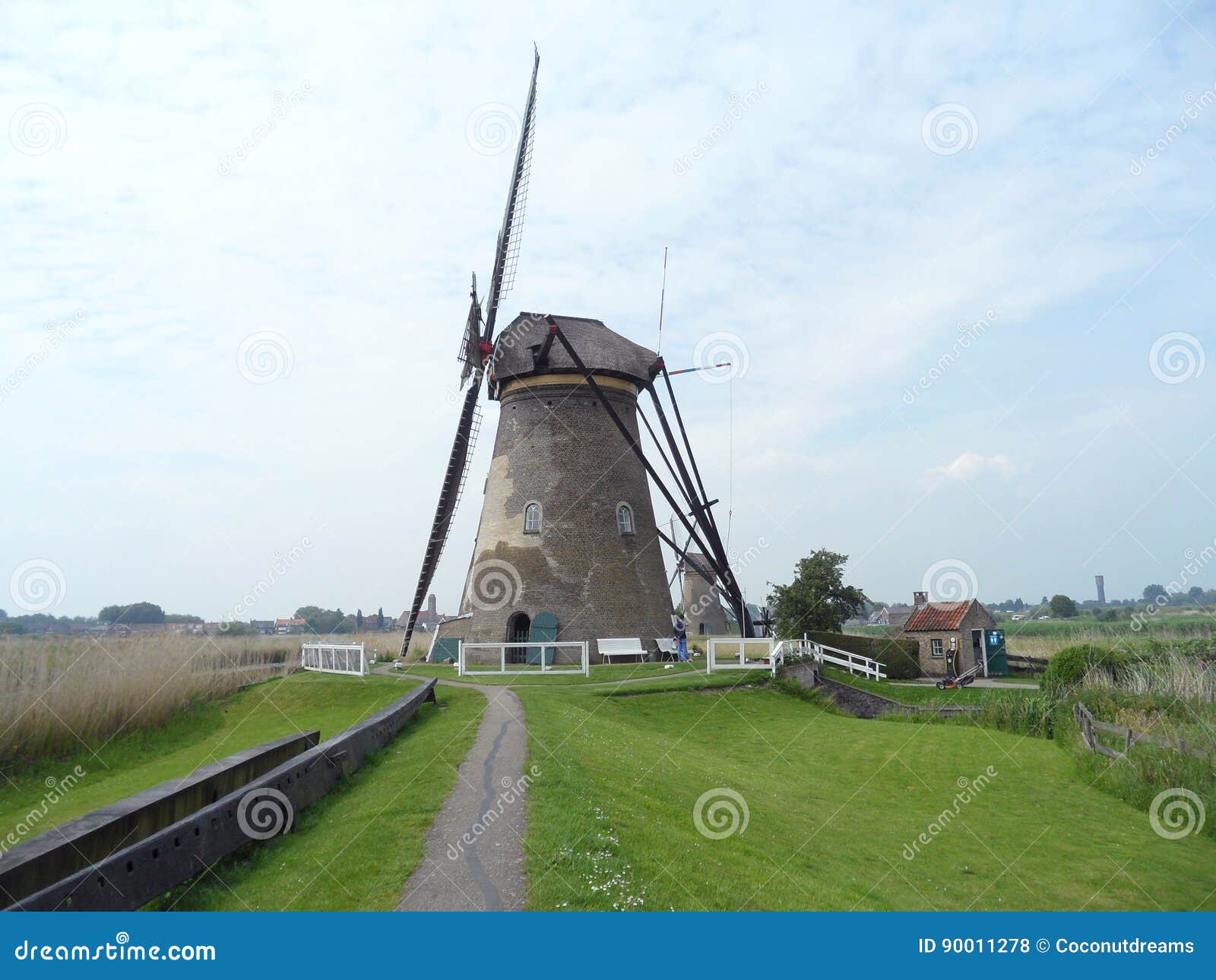 The Authentic Dutch Windmill at Kinderdijk Windmill Complex, South ...