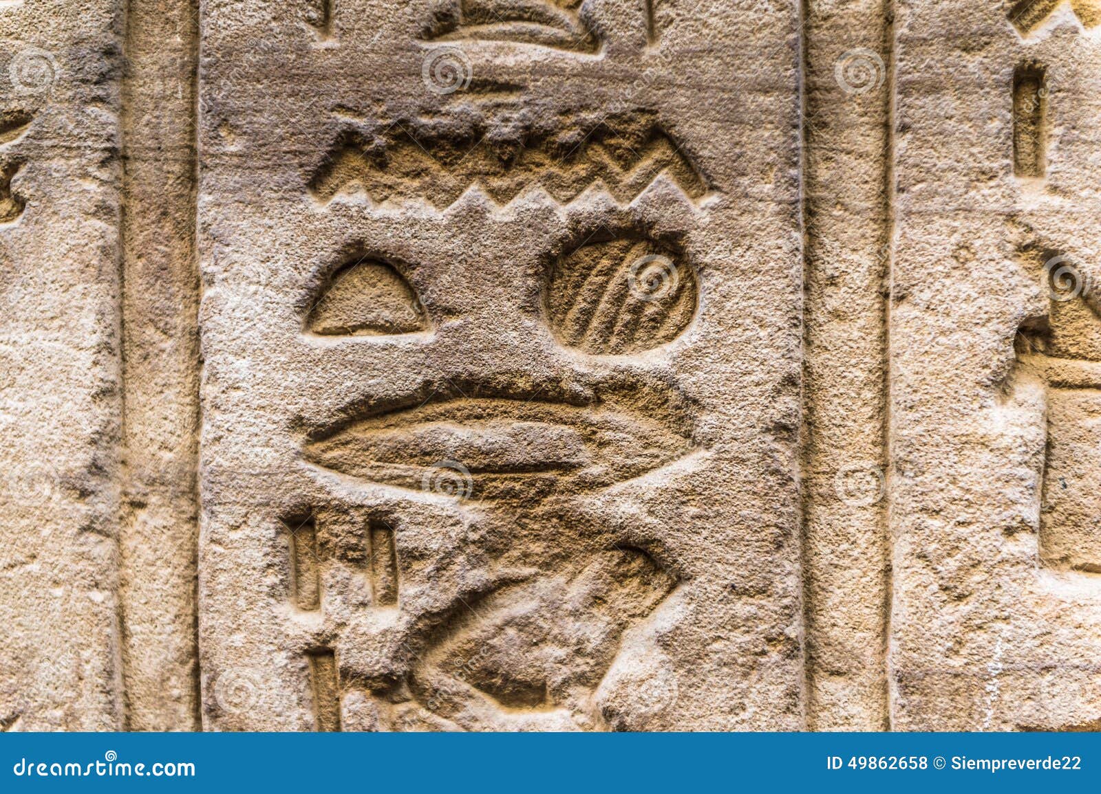 Authentic Egyptian Hieroglyphs. Stock Illustration - Illustration of ...