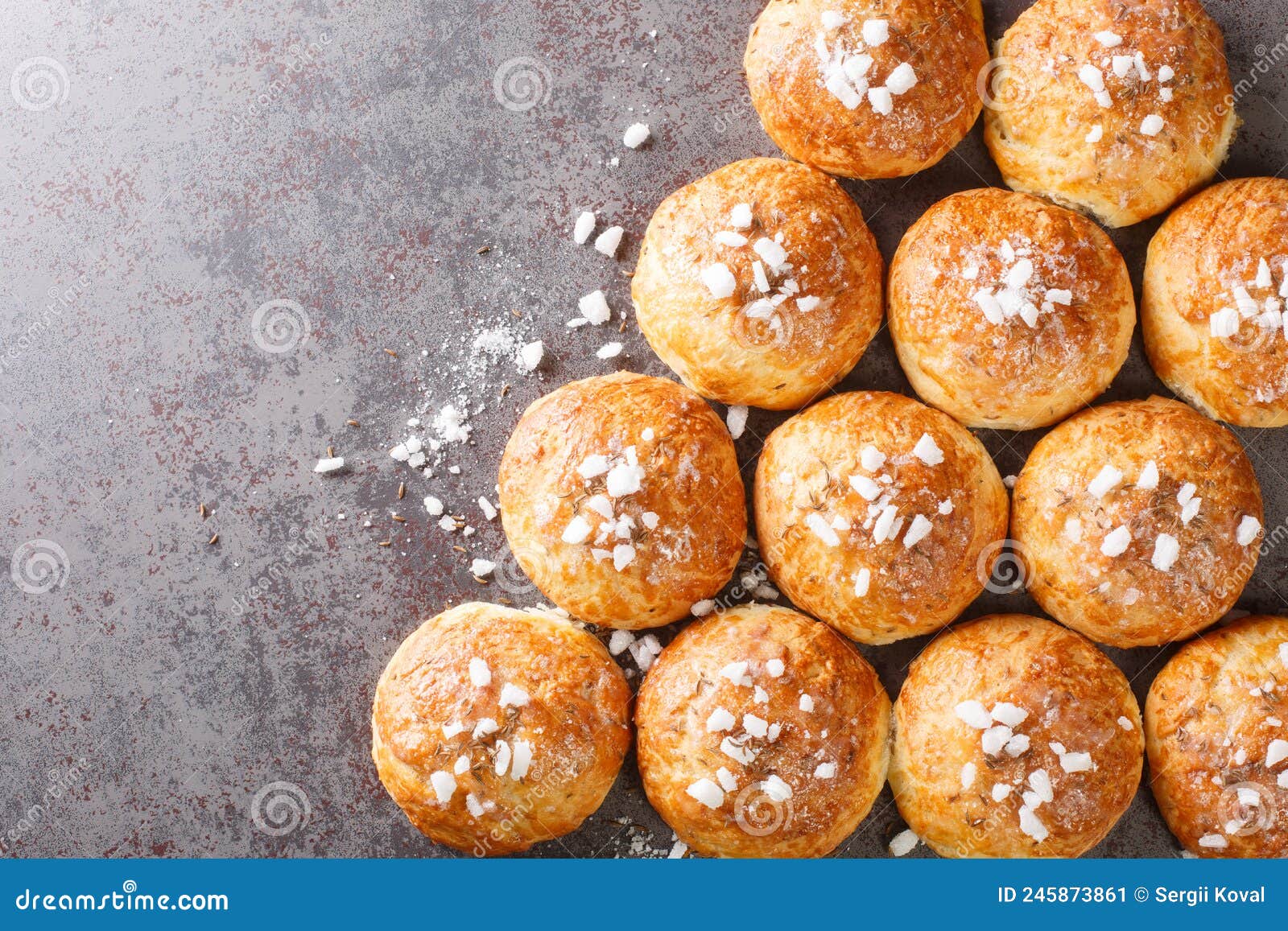 Authentic English For Tea Bath Buns With Cumin And Sugar Close-up ...