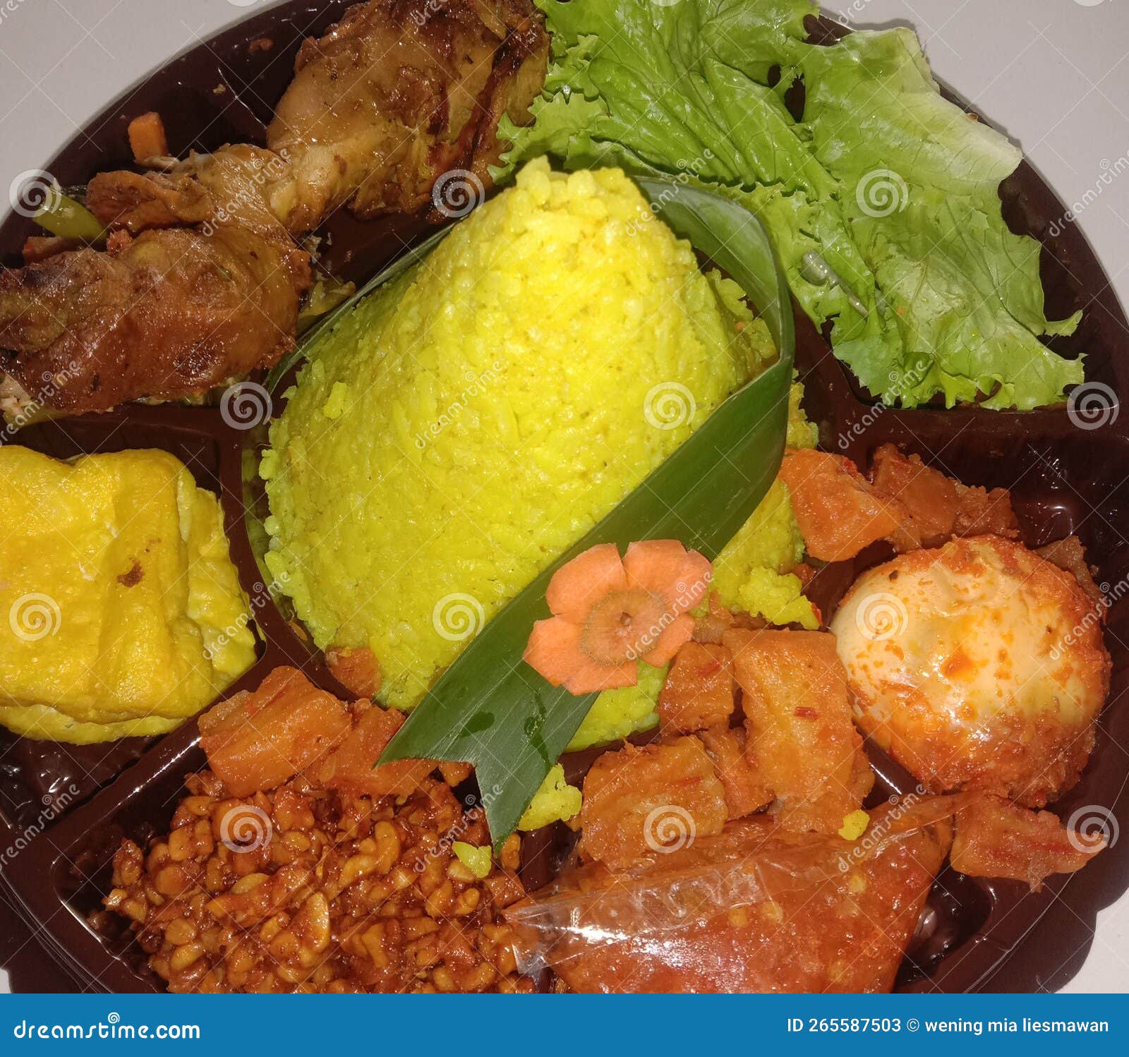 Authentic Food in Indonesia & X22;nasi Kuning& X22; Stock Image - Image ...